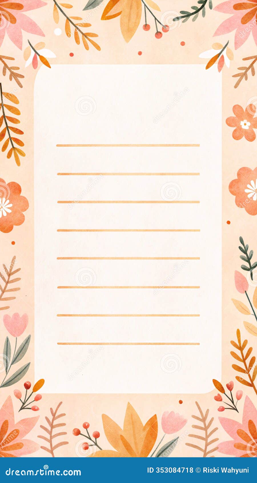 Geometric Border Pattern with Paper Texture and Peachy Blush Palette ...