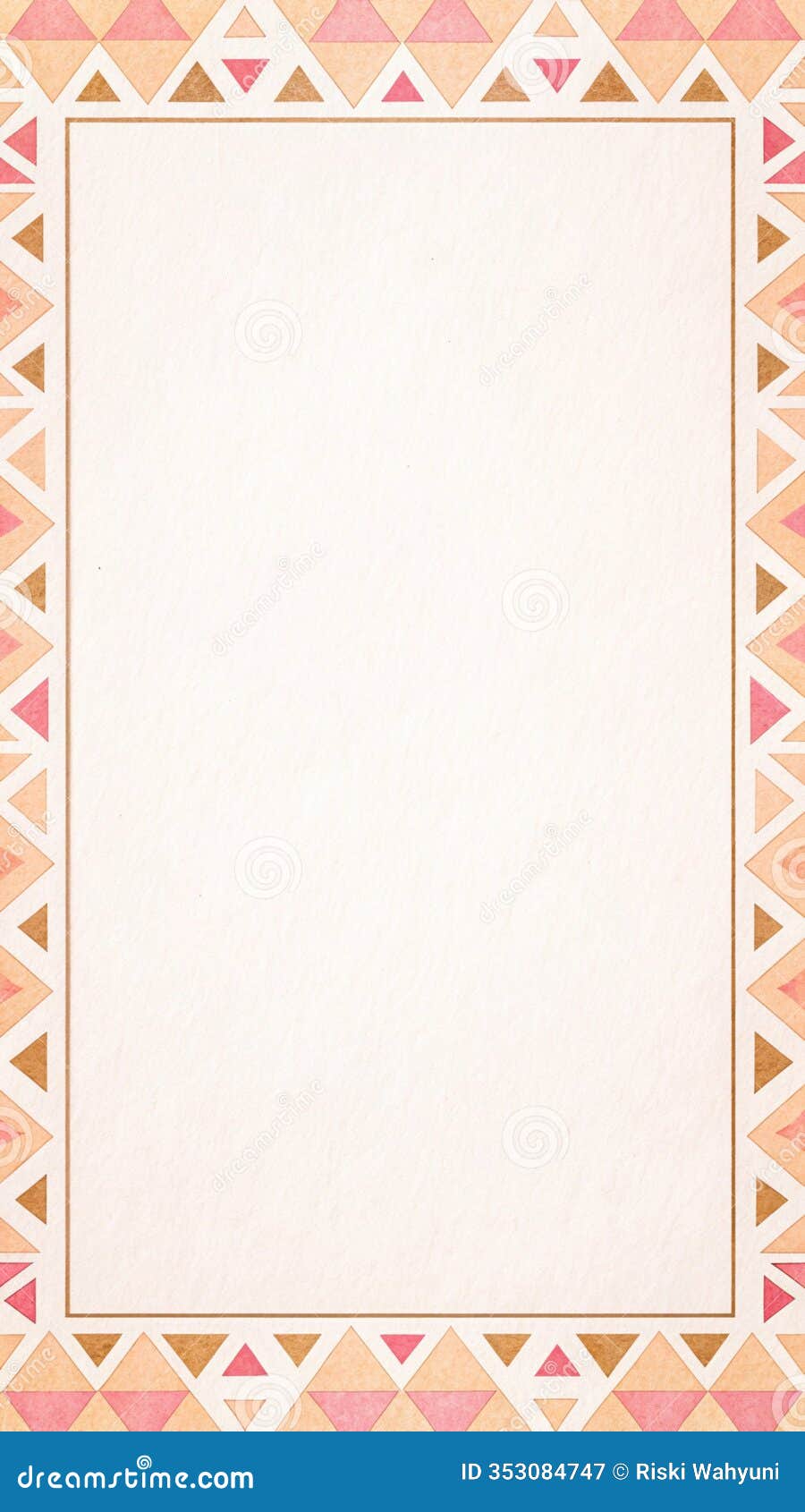 Geometric Border Pattern with Paper Texture and Peachy Blush Palette ...