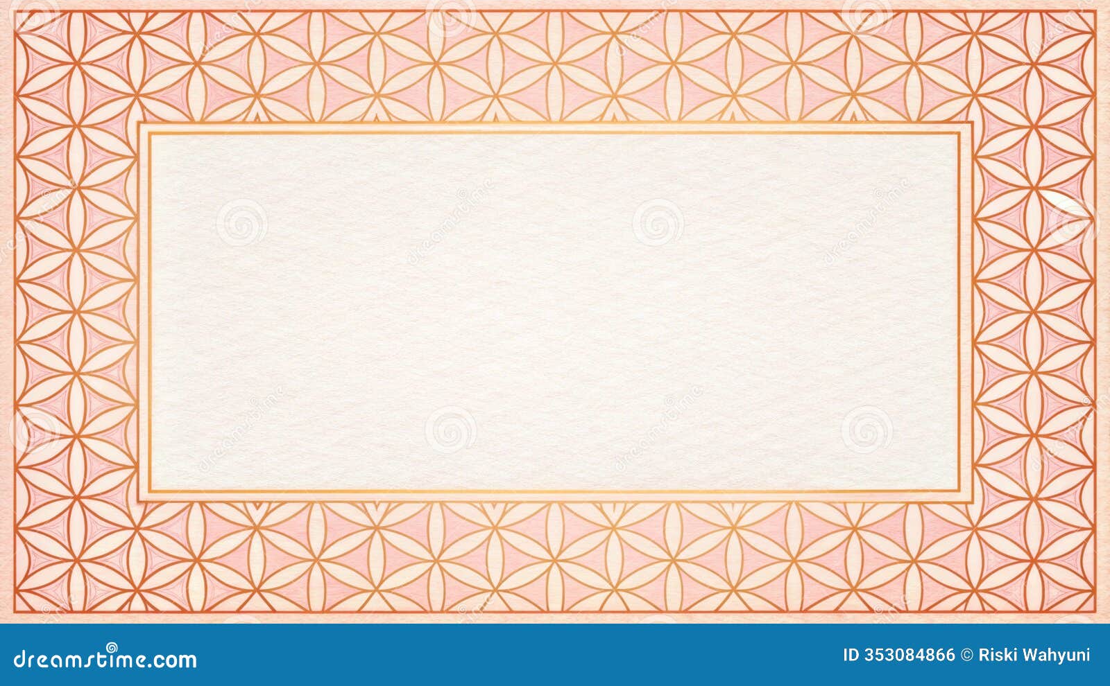 Geometric Border Pattern with Paper Texture and Peachy Blush Palette ...