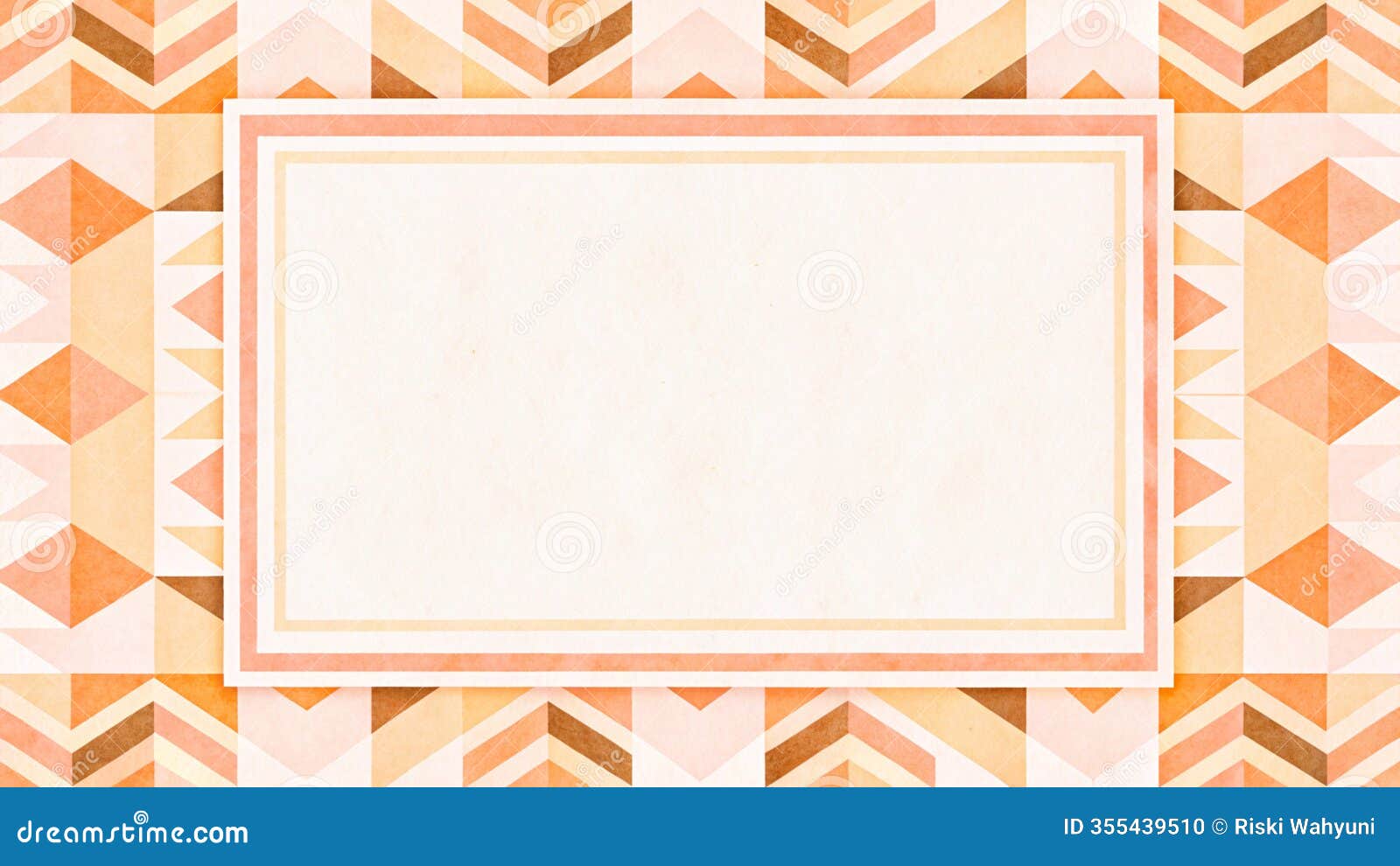 Geometric Border Pattern with Paper Texture and Peachy Blush Palette ...