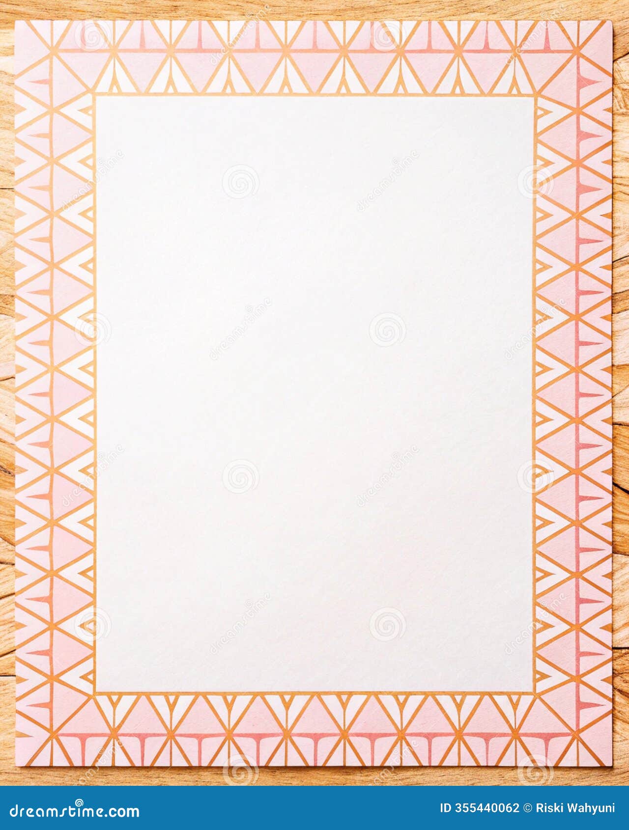 Geometric Border Pattern with Paper Texture and Peachy Blush Palette ...