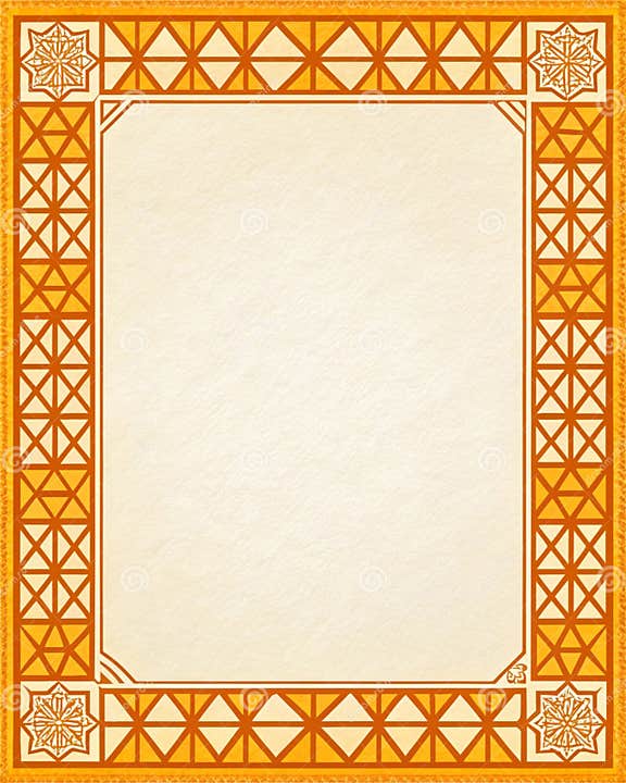 Geometric Border Pattern with Paper Texture and Sunset Glow Palette ...
