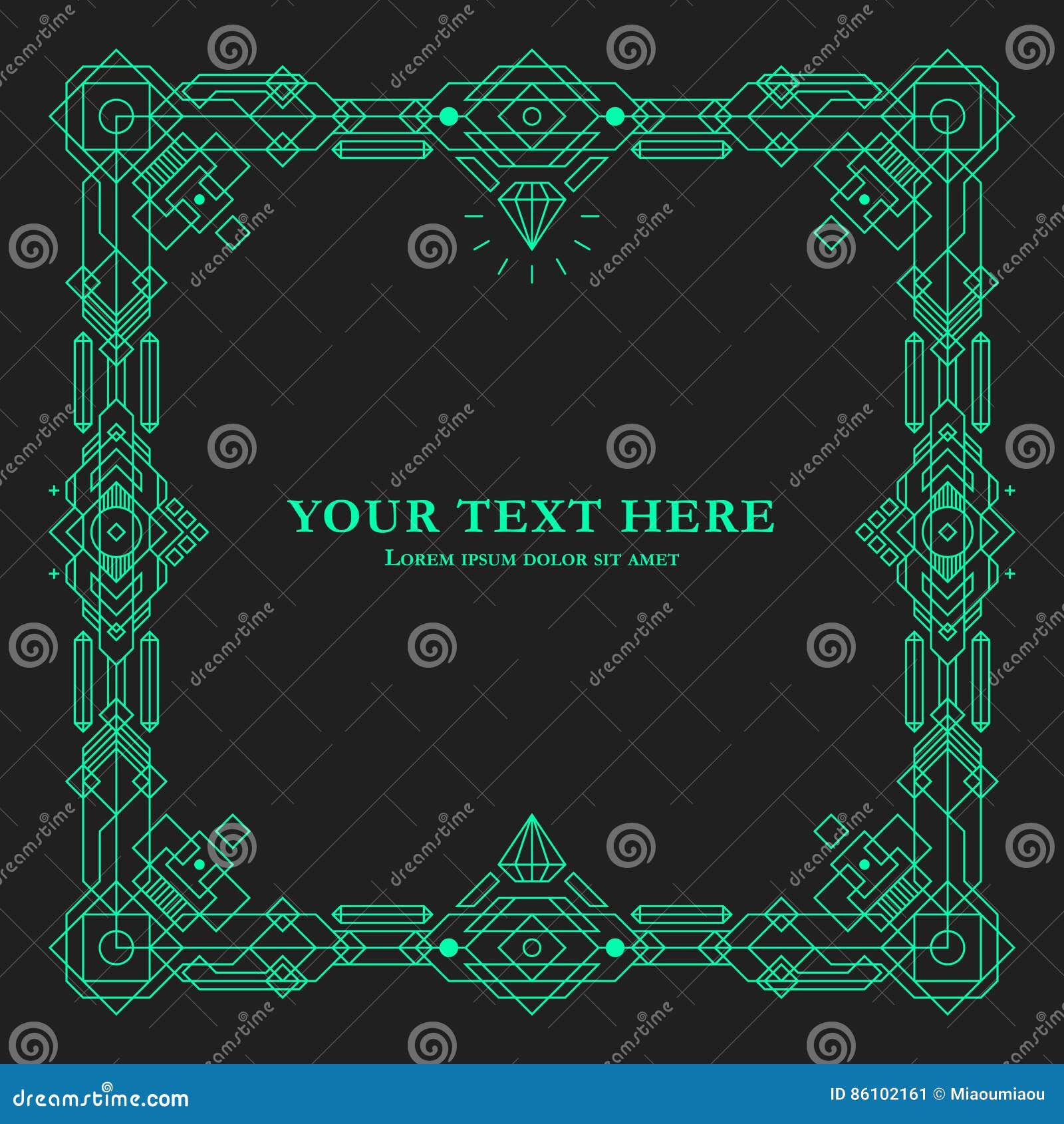 Geometric border template stock vector. Illustration of blueprint ...