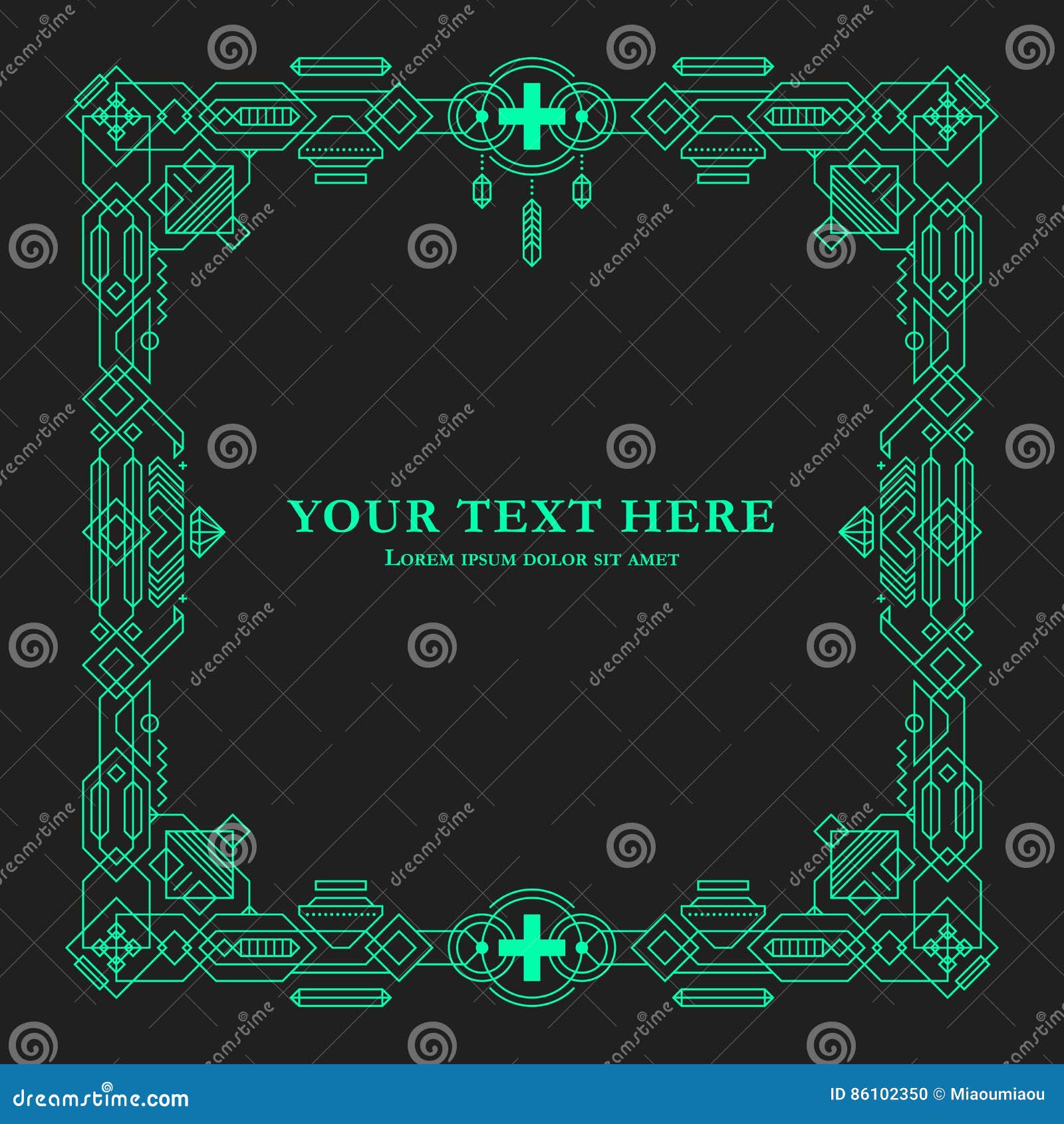 Geometric border template stock vector. Illustration of abstract - 86102350