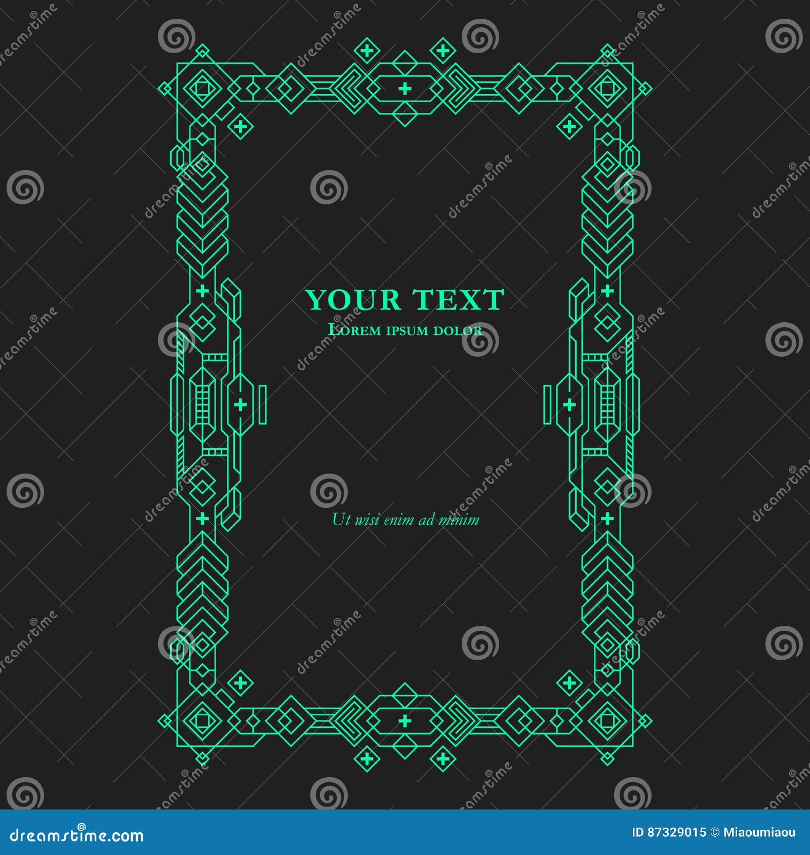 Geometric border template stock vector. Illustration of abstract - 87329015