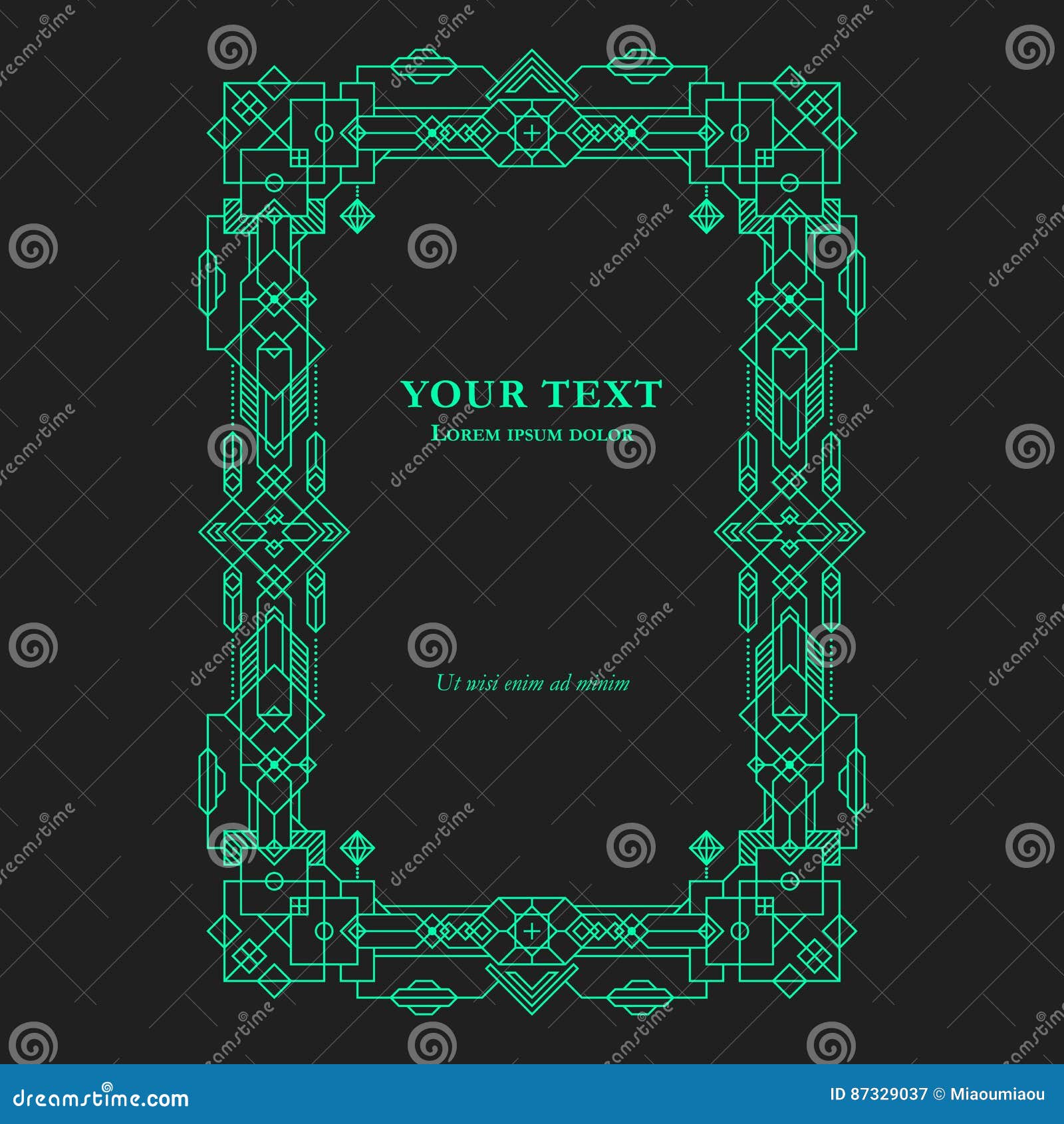 Geometric Border Template Cartoon Vector | CartoonDealer.com #87329037