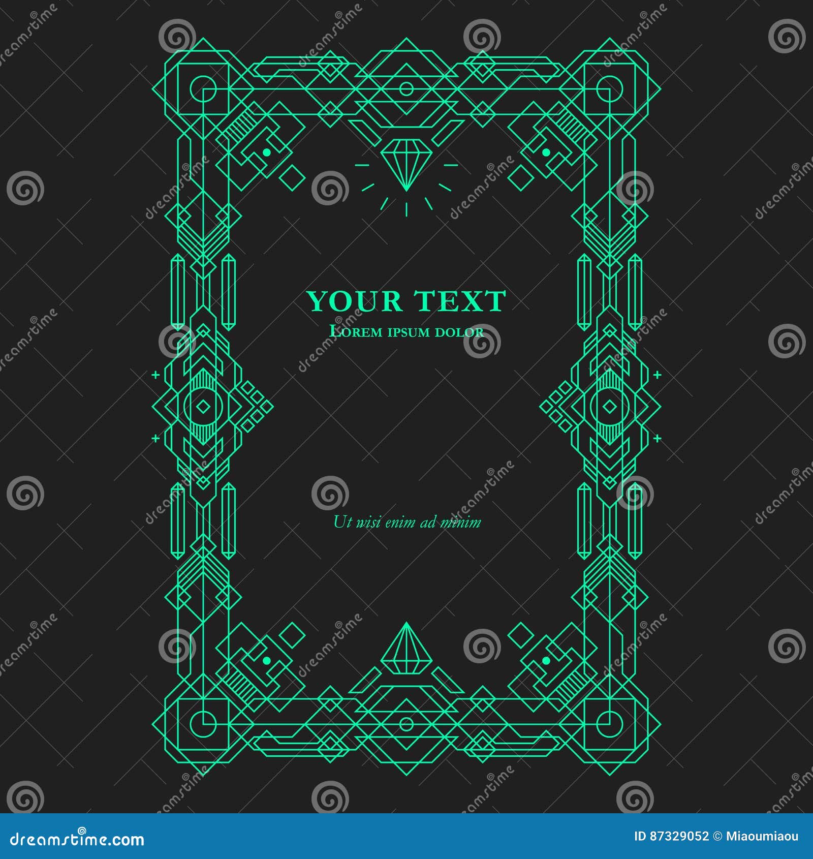 Geometric border template stock vector. Illustration of ancient - 87329052