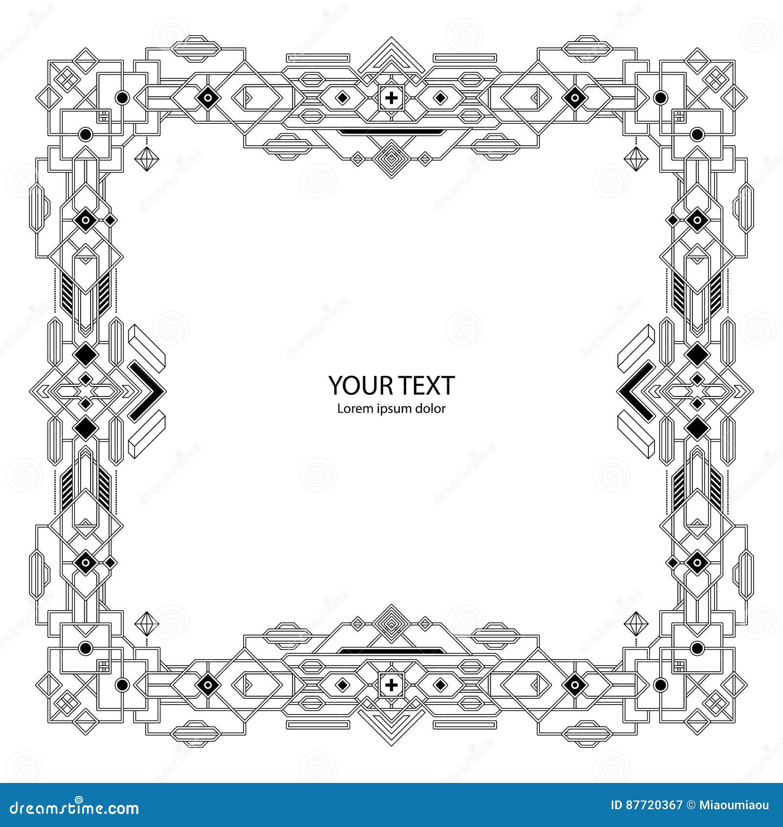 Geometric border template stock vector. Illustration of geometry - 87720367