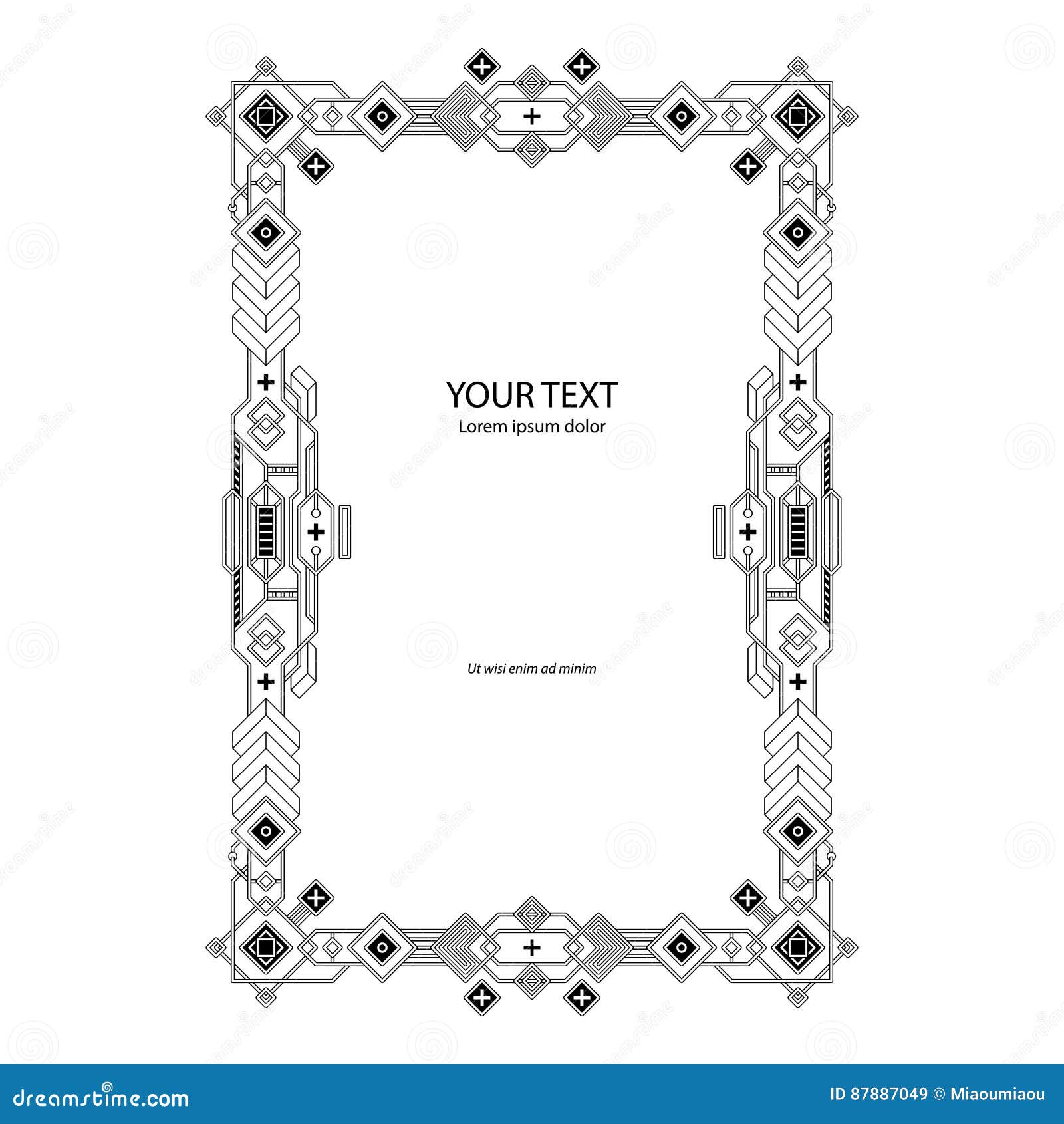 Geometric border template stock vector. Illustration of design - 87887049
