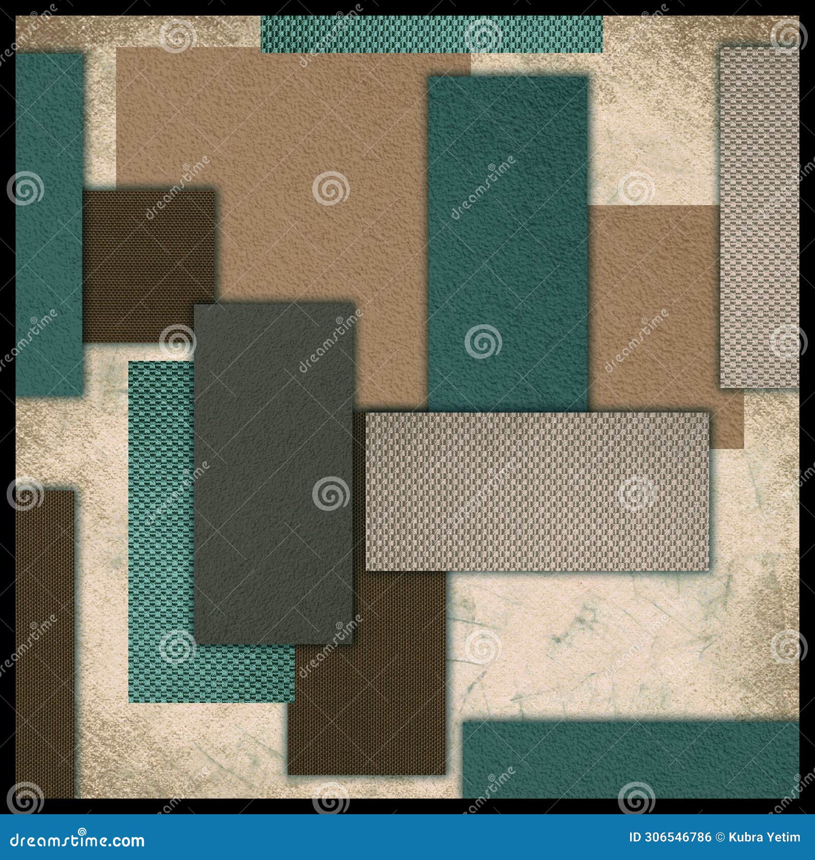 Scarf Pattern Design with Geometric Square, Rectangles, Effect and ...