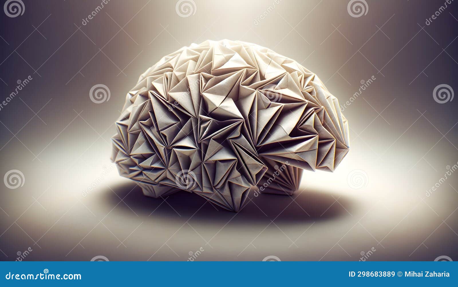 Geometric Brain Sculpture. Created with Generative AI Stock ...
