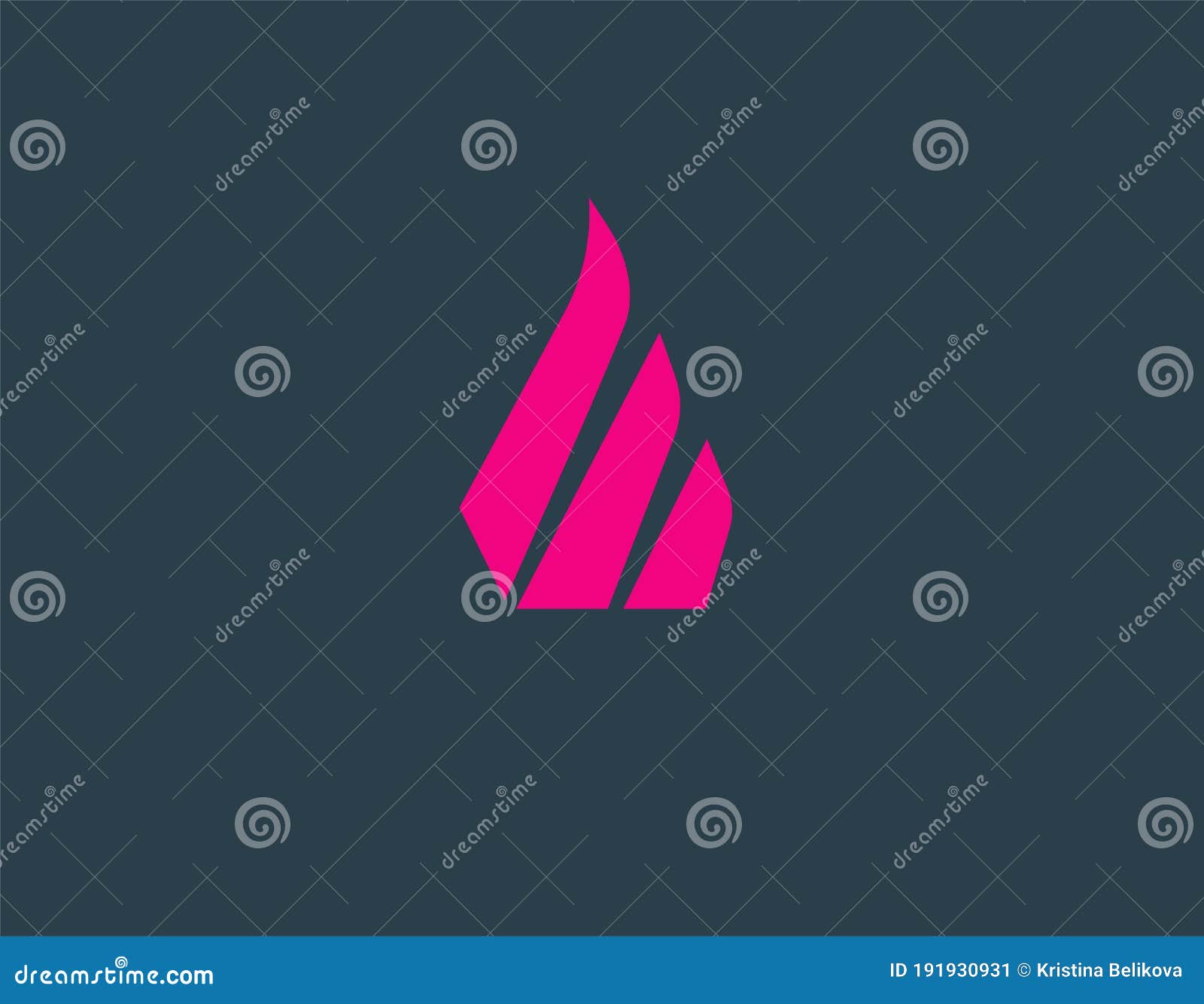 Geometric Bright Pink Logo Icon an Abstract Image of Fire of Three ...