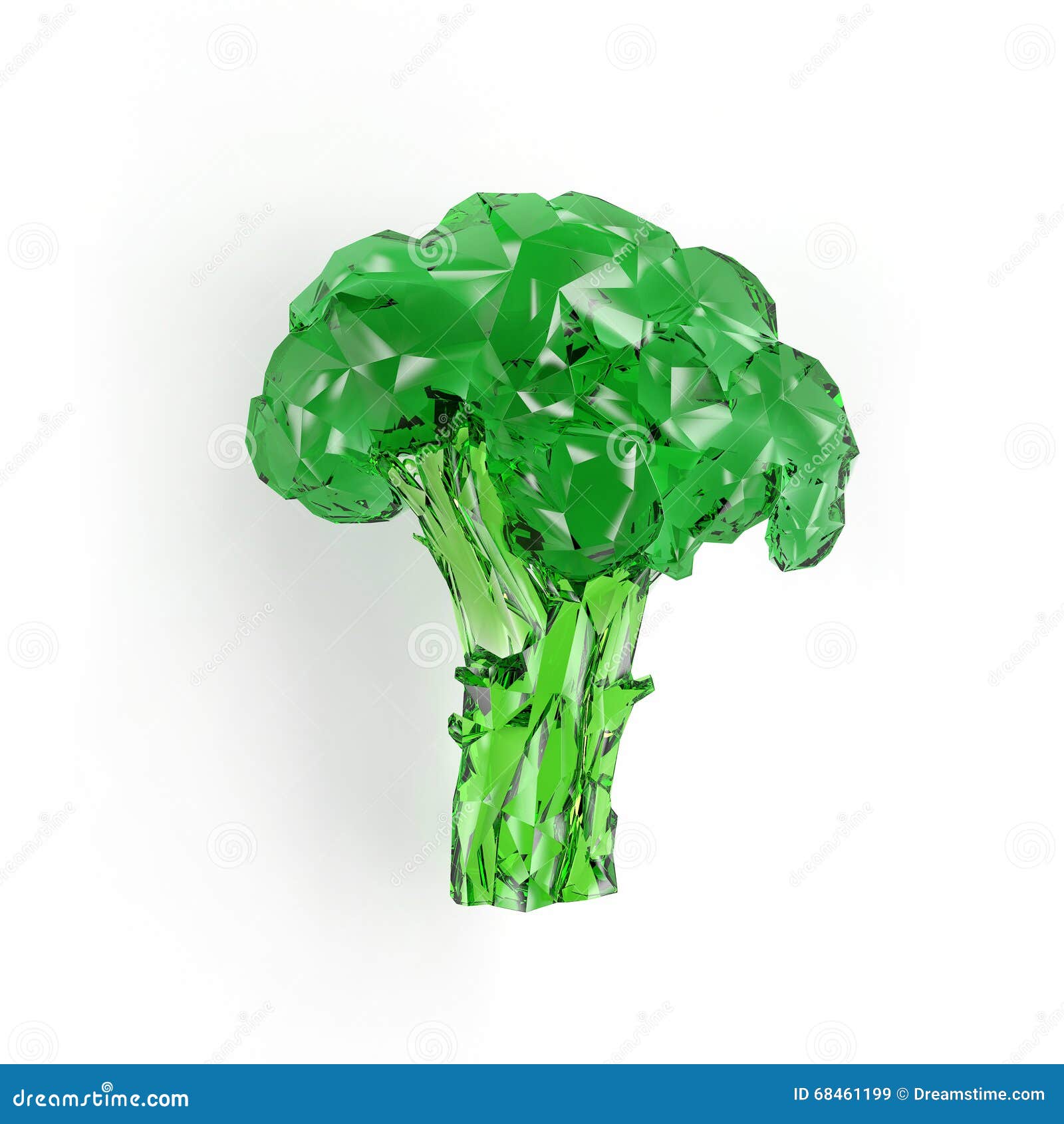Geometric Broccoli Rendering Stock Illustration - Illustration of ...