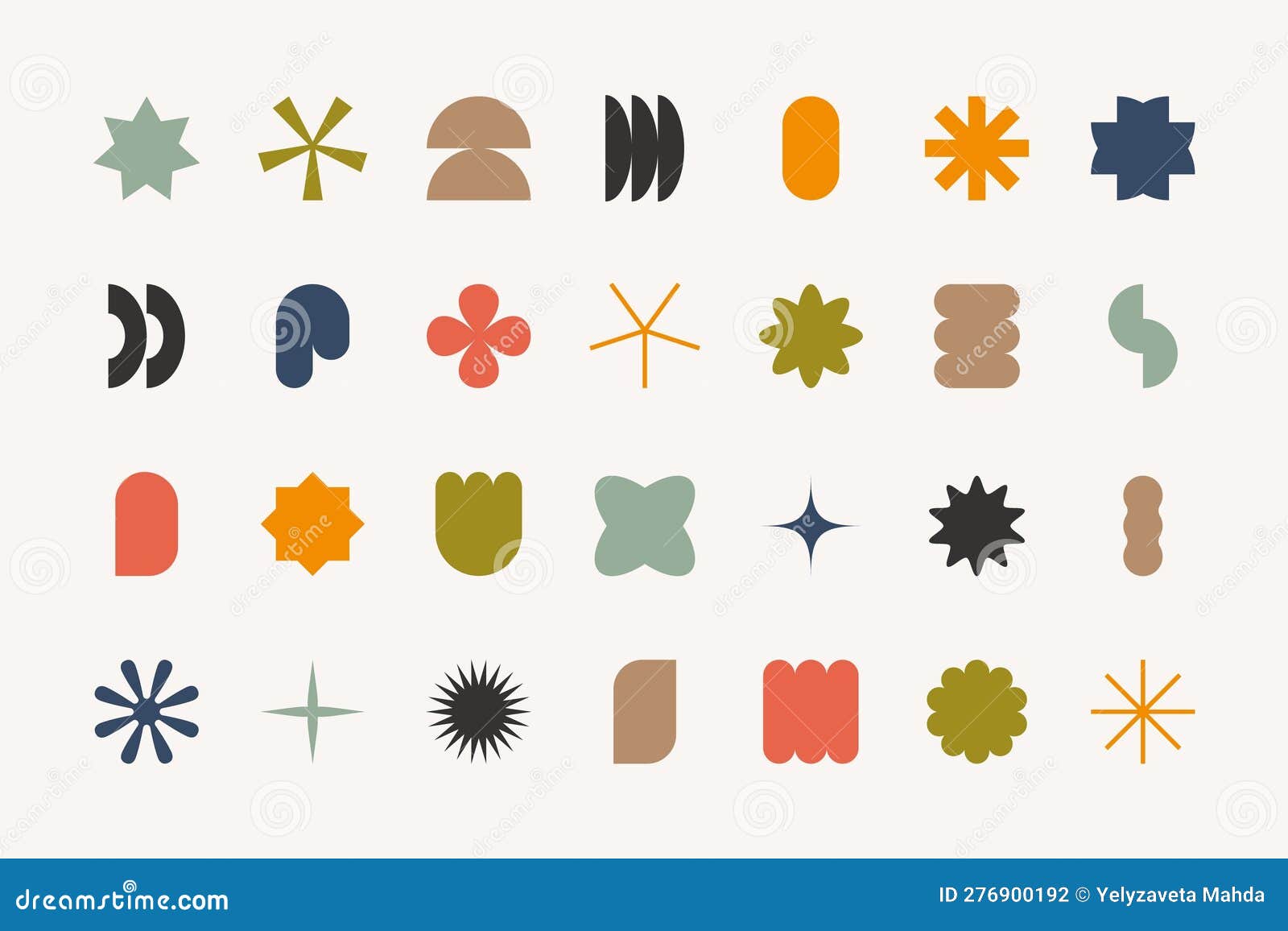 Geometric Brutalist Banner. Simple Geometrical Elements, Swiss Bauhaus ...