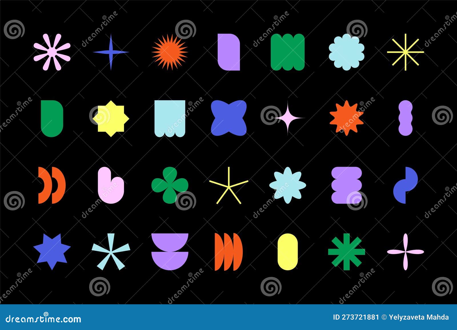 Geometric Brutalist Figures. Modern Elements Abstract Shapes Swiss ...