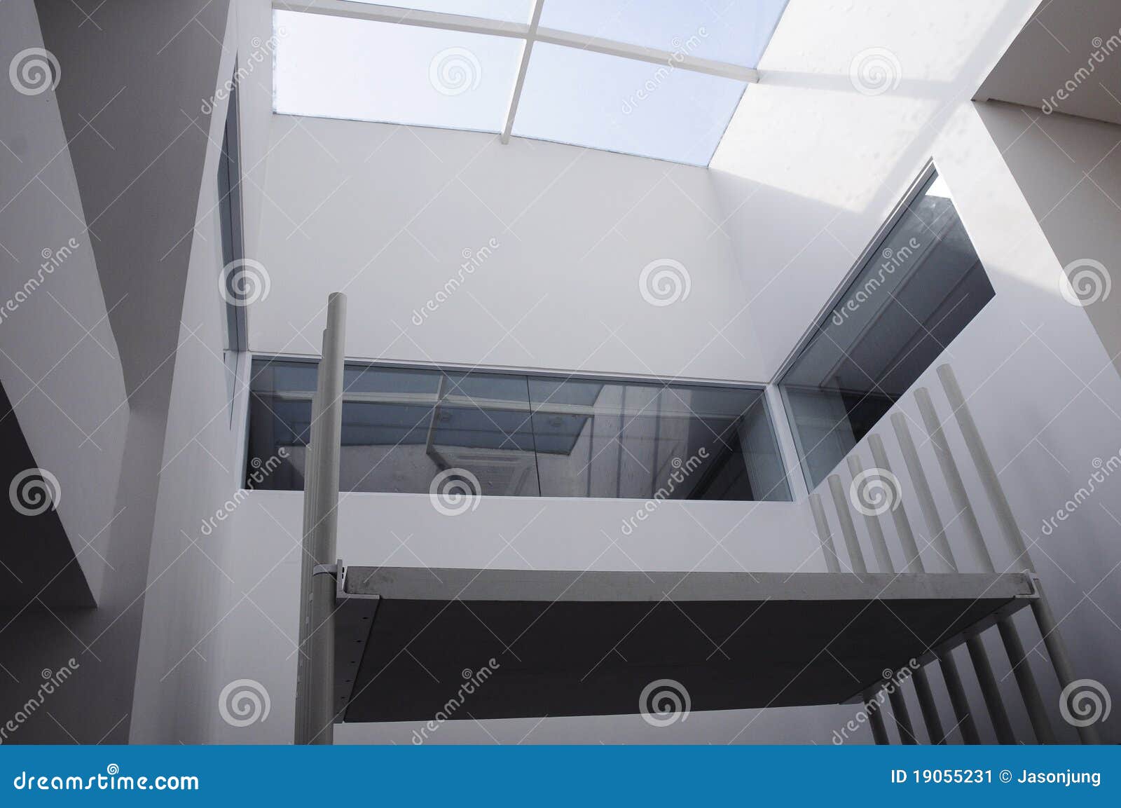 Geometric Building Architecture with Skylight Stock Image - Image of ...