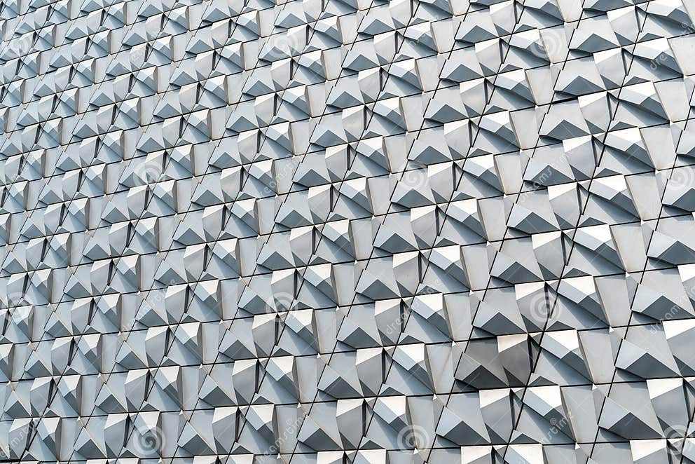 Geometric Building Facade with Triangular Shapes. Stock Illustration ...