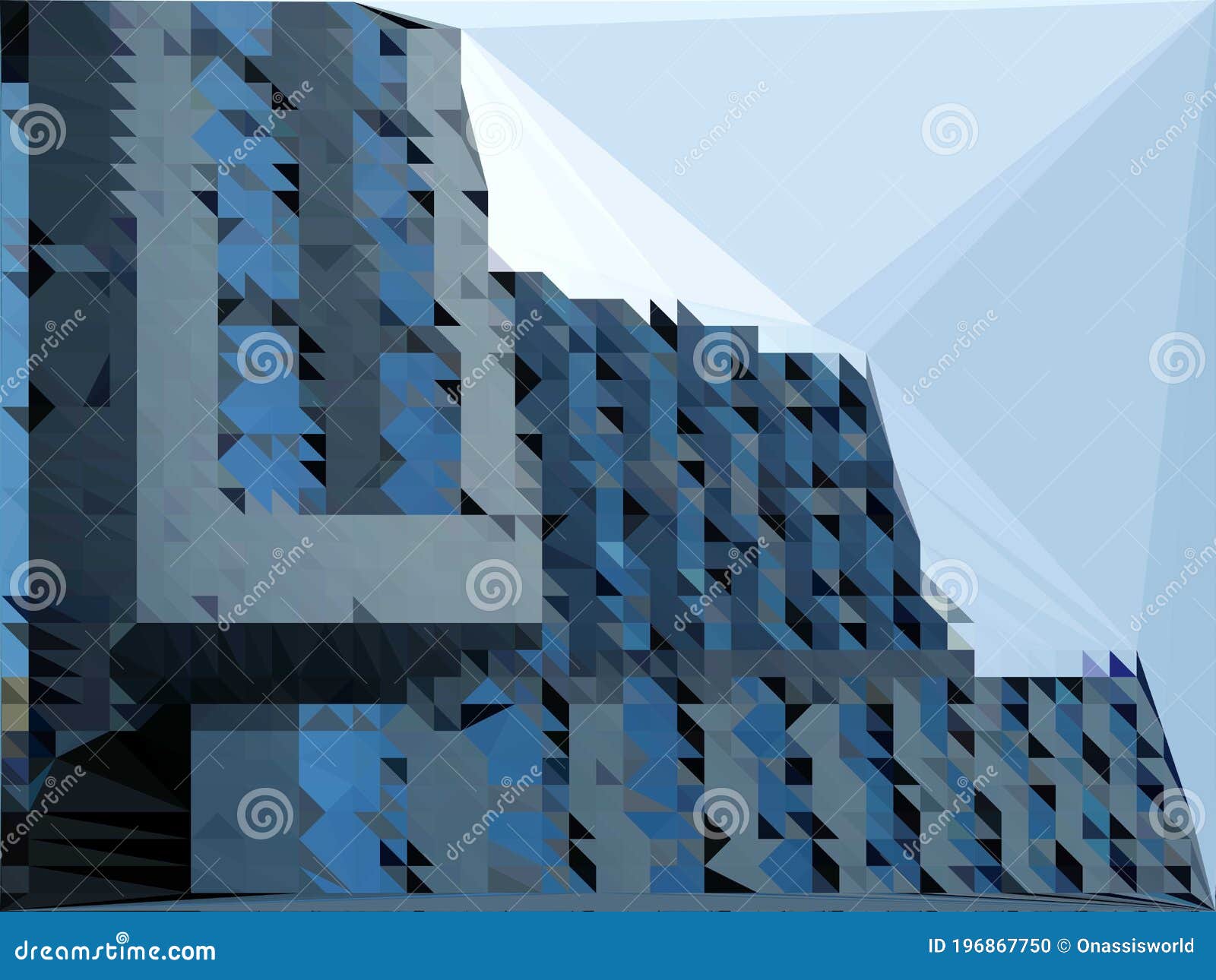 Geometric Building Skyscape Abstract Illustration Stock Illustration ...