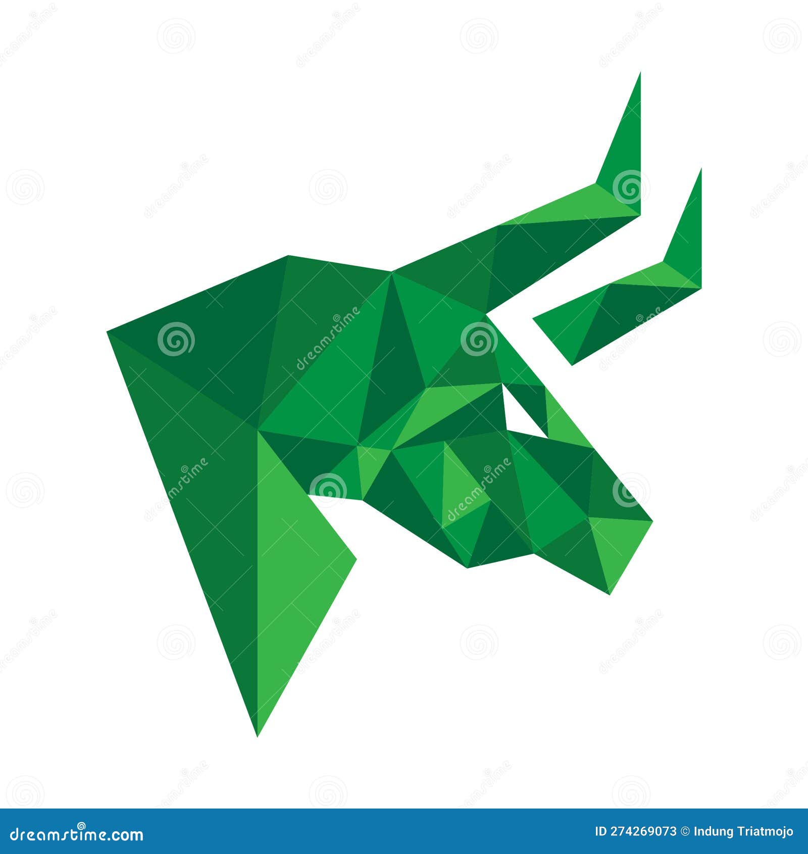 Geometric Bull Head Vector Green Color Stock Vector - Illustration of ...