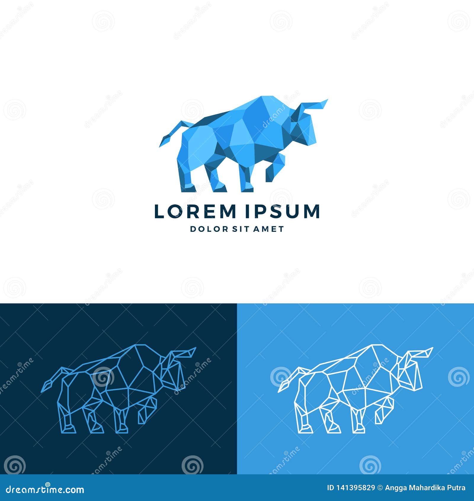 Geometric Bull Low Poly Logo Vector Download Stock Illustration ...