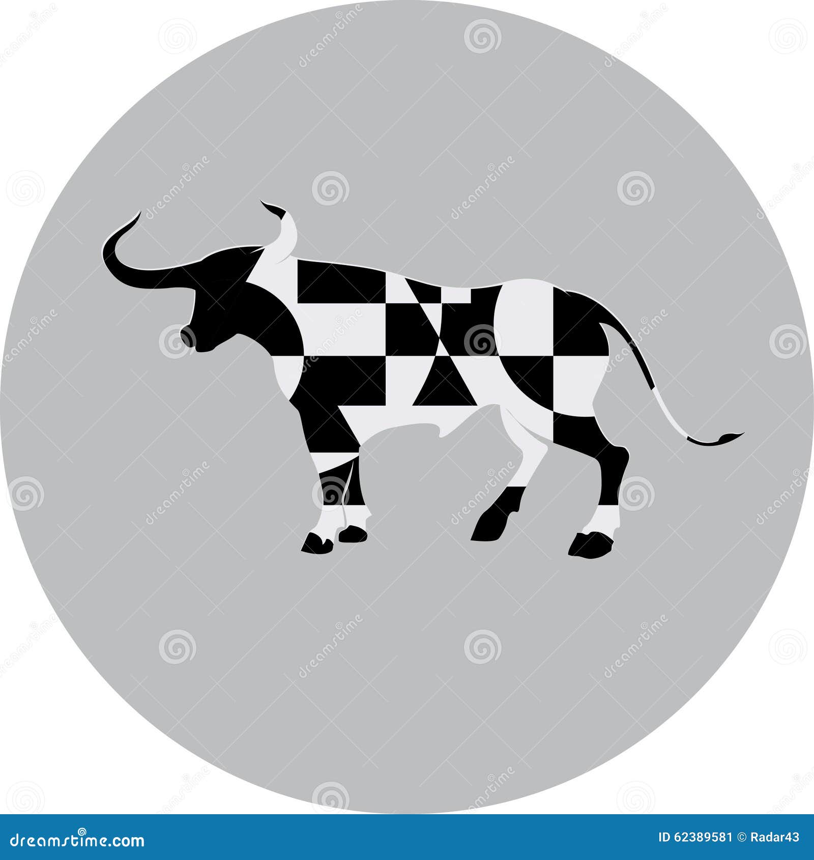 Geometric bull sign stock vector. Illustration of icon - 62389581