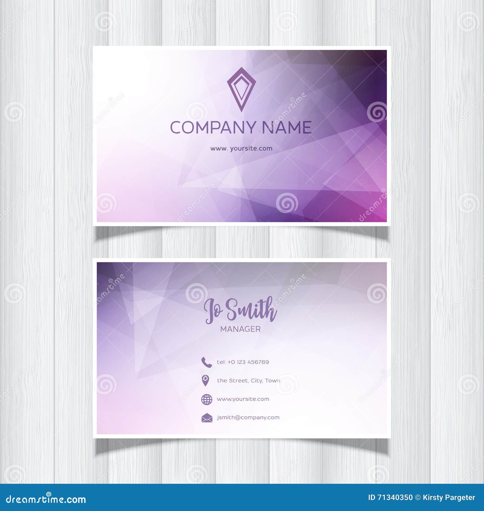 Geometric Business Card Design Stock Vector - Illustration of identity ...