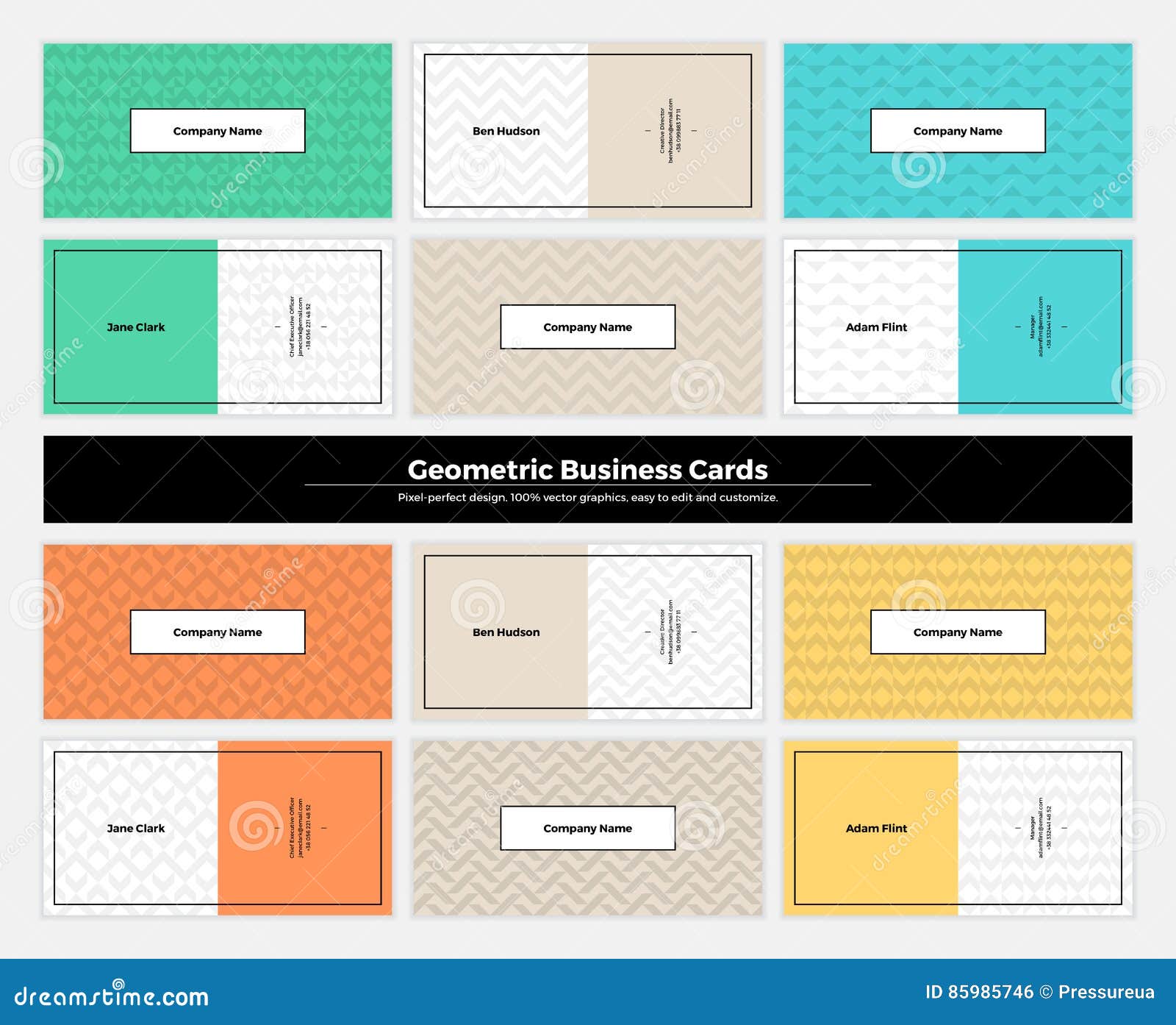 Geometric Business Cards 002 Stock Vector - Illustration of geometry ...