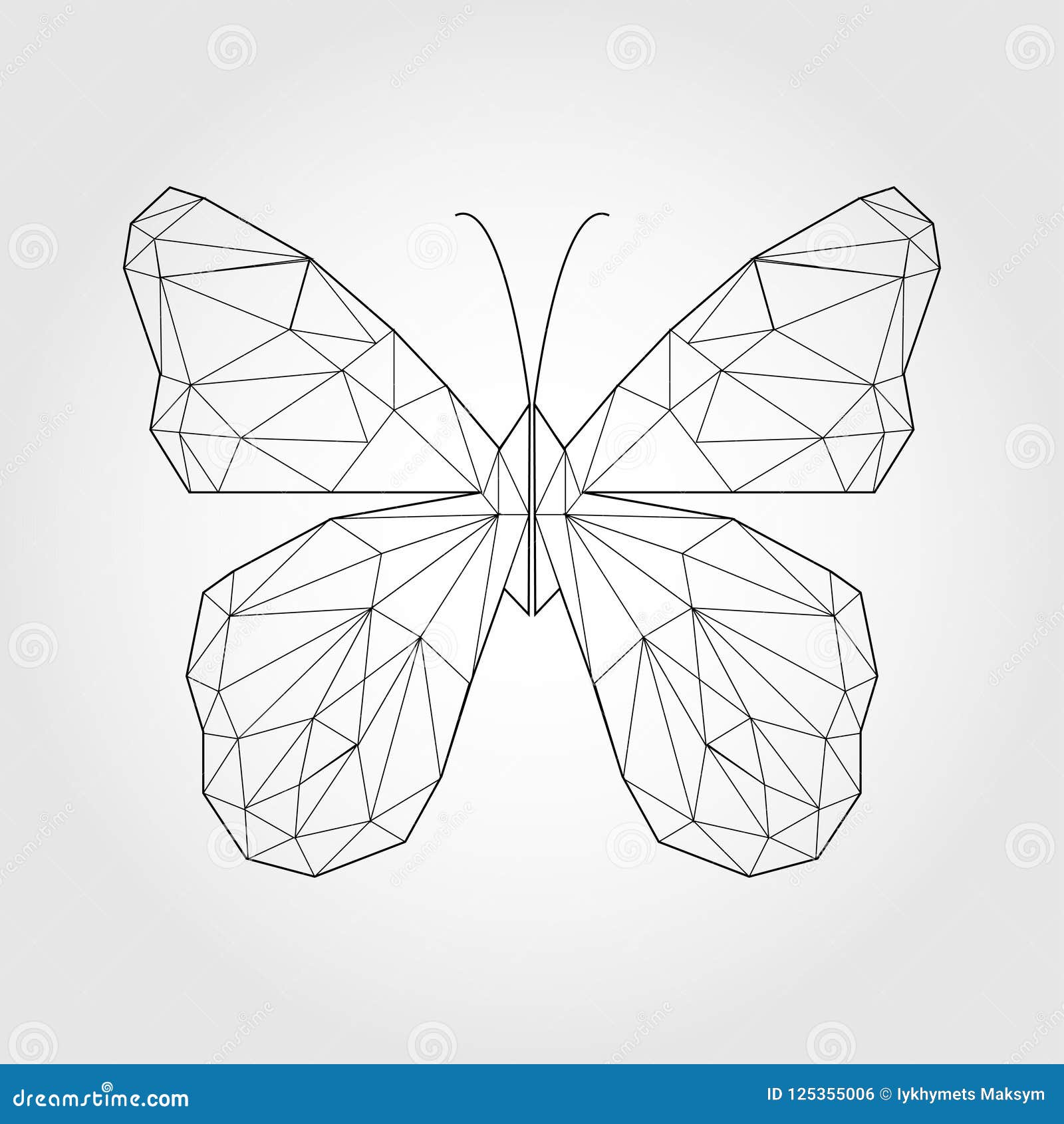 Geometric Butterfly with Many Triangles Stock Vector - Illustration of ...
