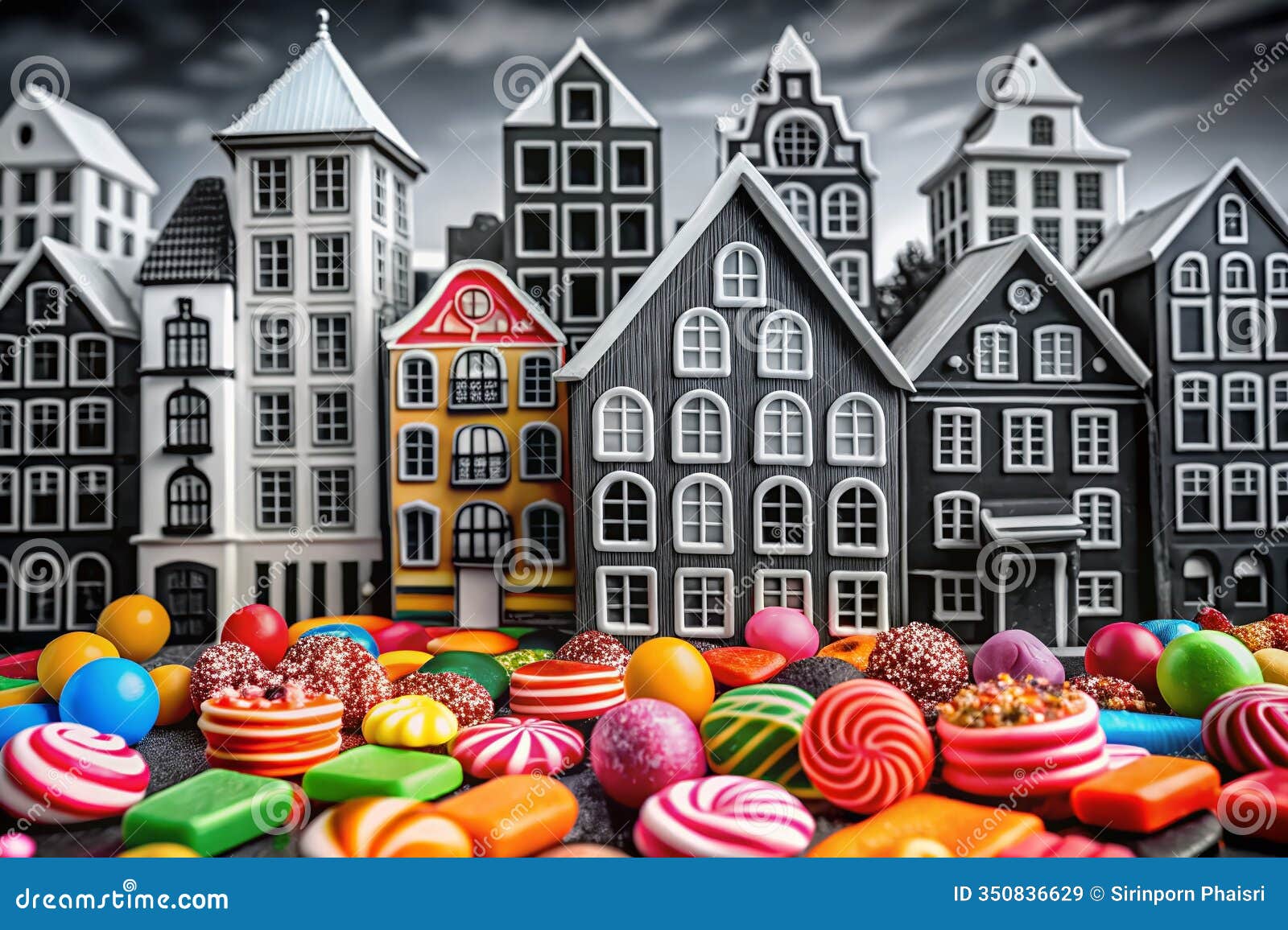 Geometric Candy Structures a Black and White Symphony of Sweet ...