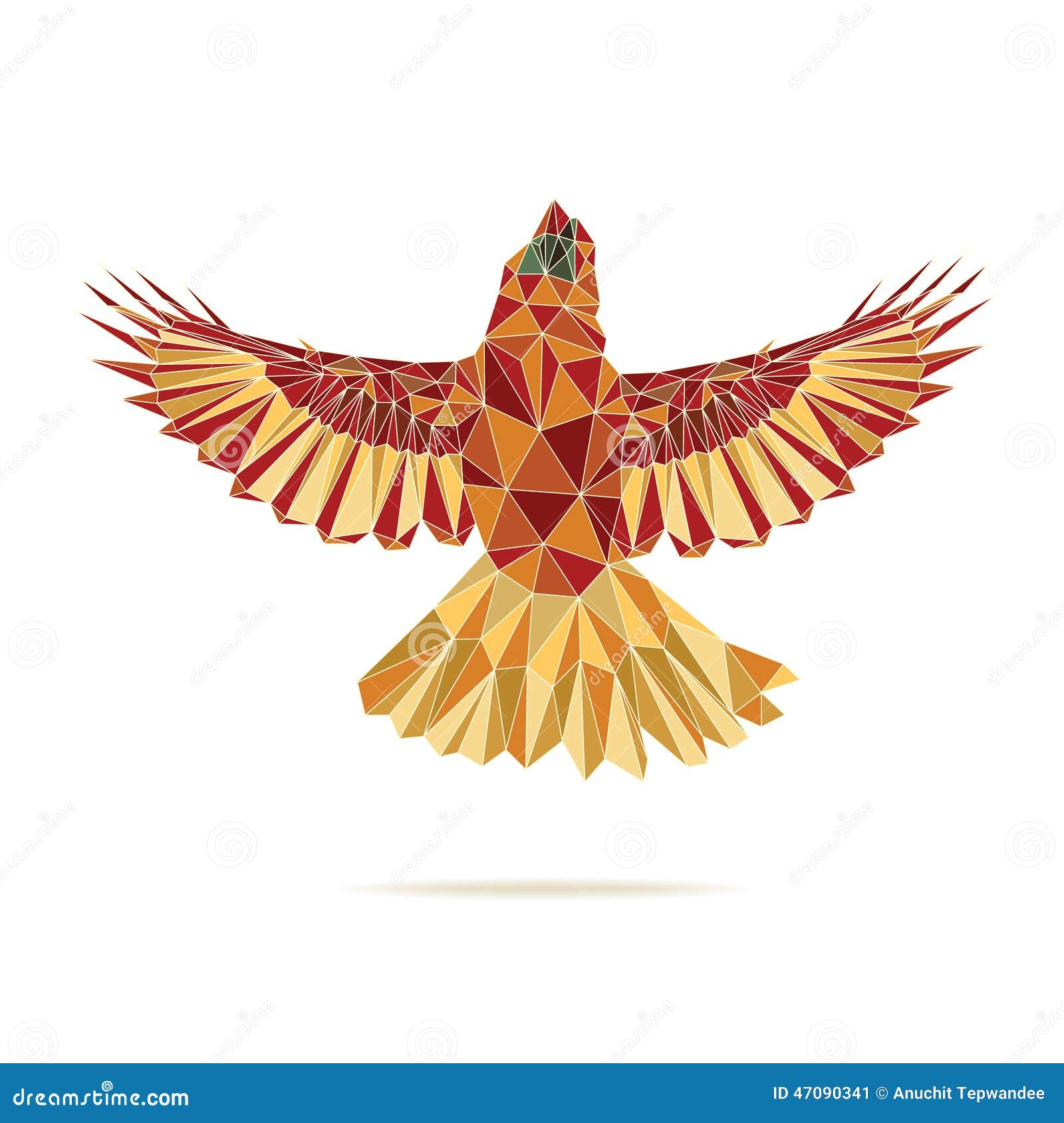 Geometric Cardinal Flying Abstract Colour Stock Vector - Illustration ...