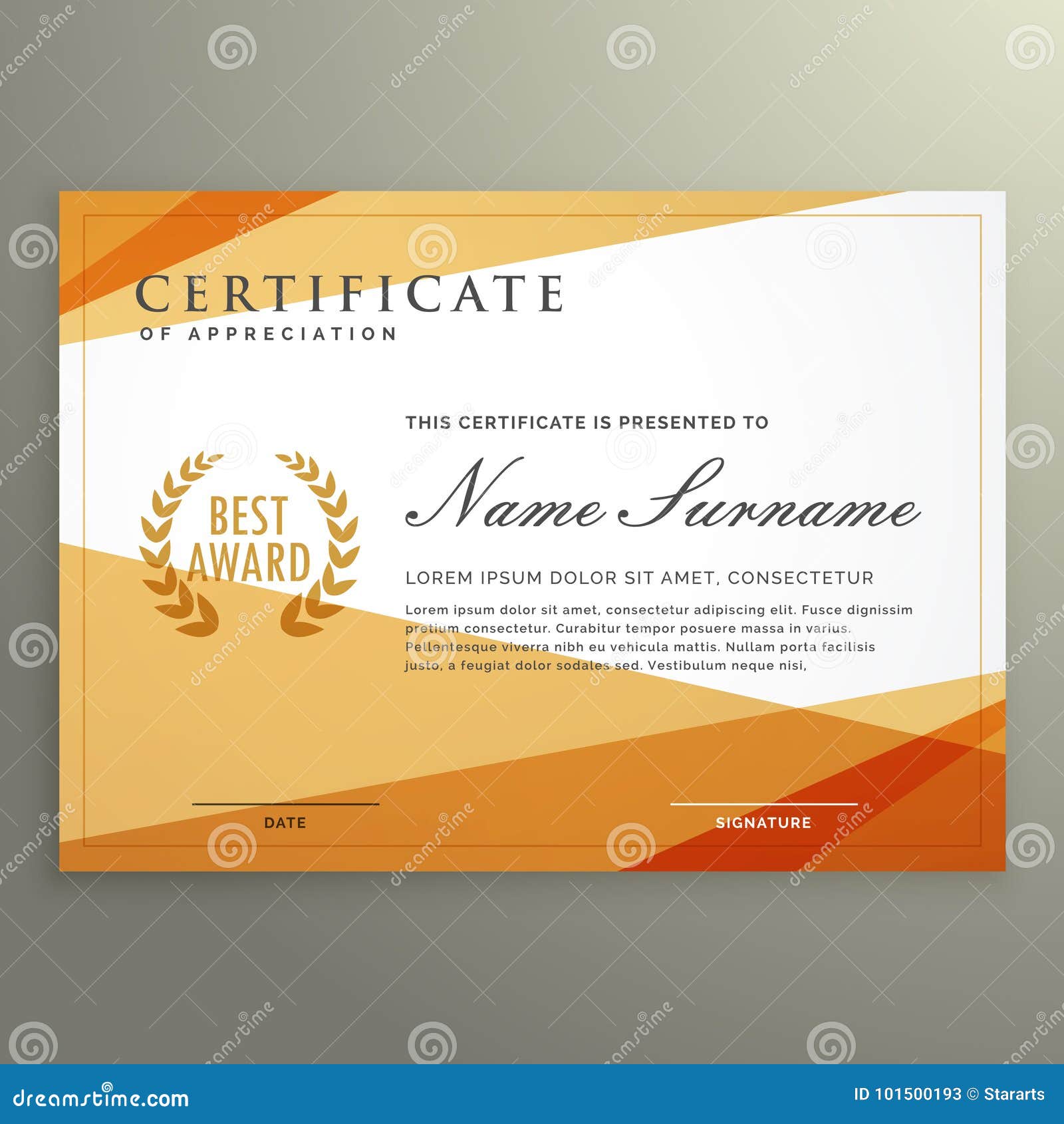 Geometric Certificate Design Template Stock Vector - Illustration of ...