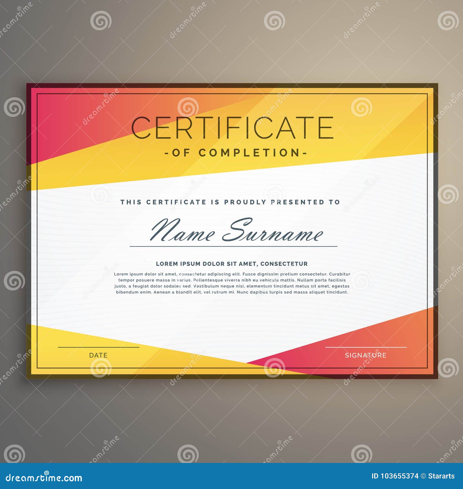 Geometric Certificate Design Template Vector Stock Vector ...