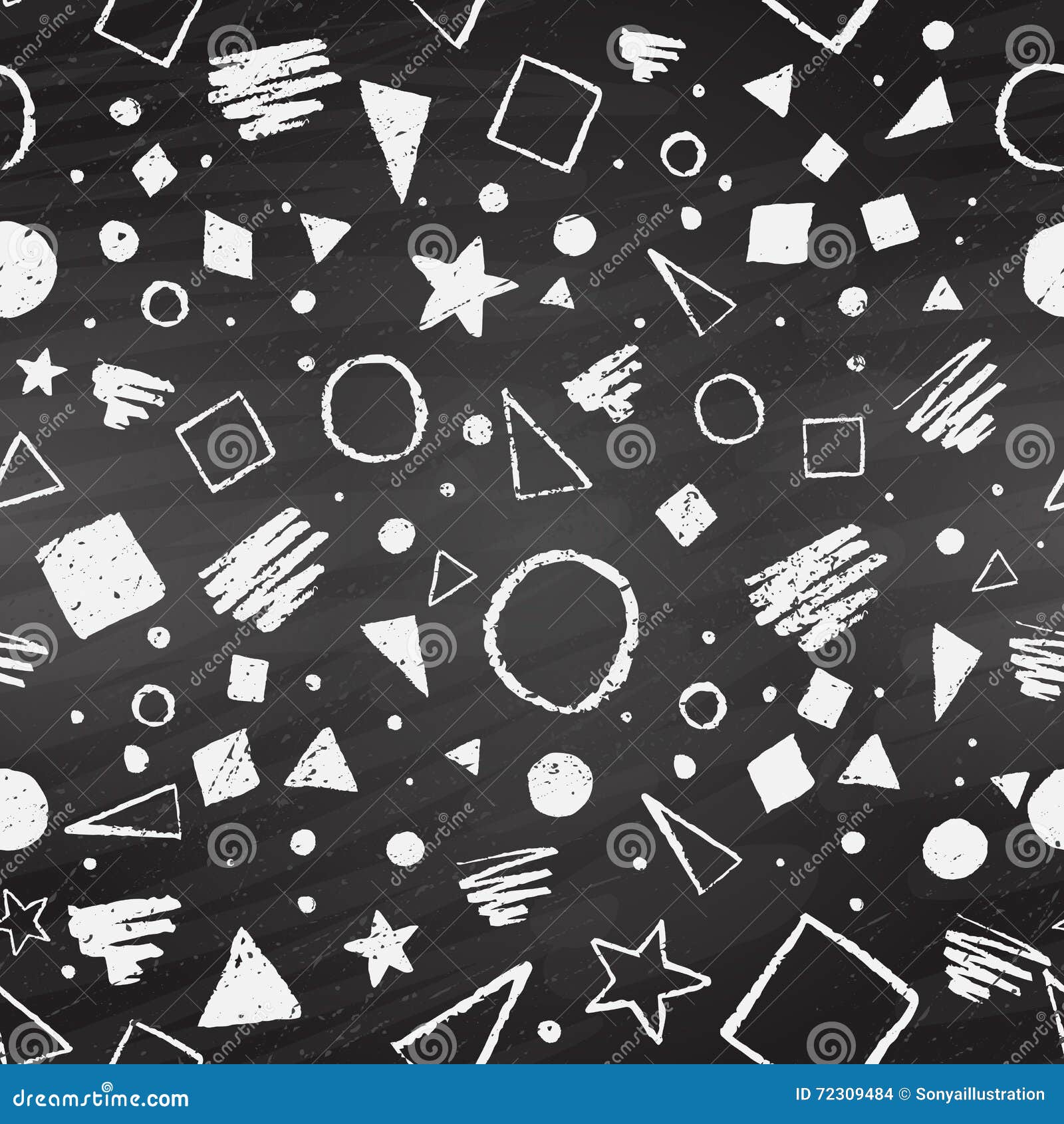 Geometric Chalked Seamless Pattern Stock Vector - Illustration of ...