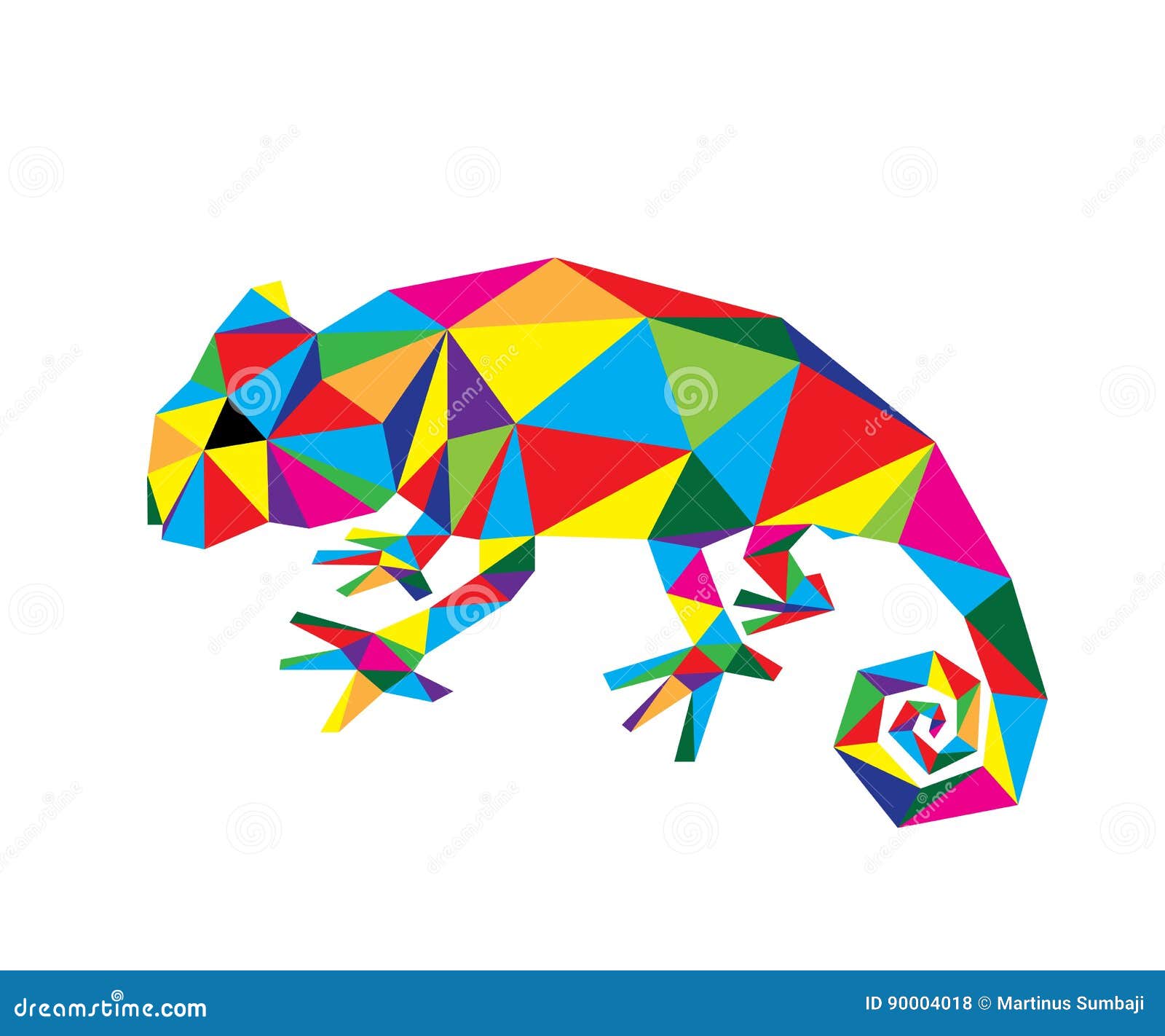 Geometric Chameleon stock vector. Illustration of painting - 90004018