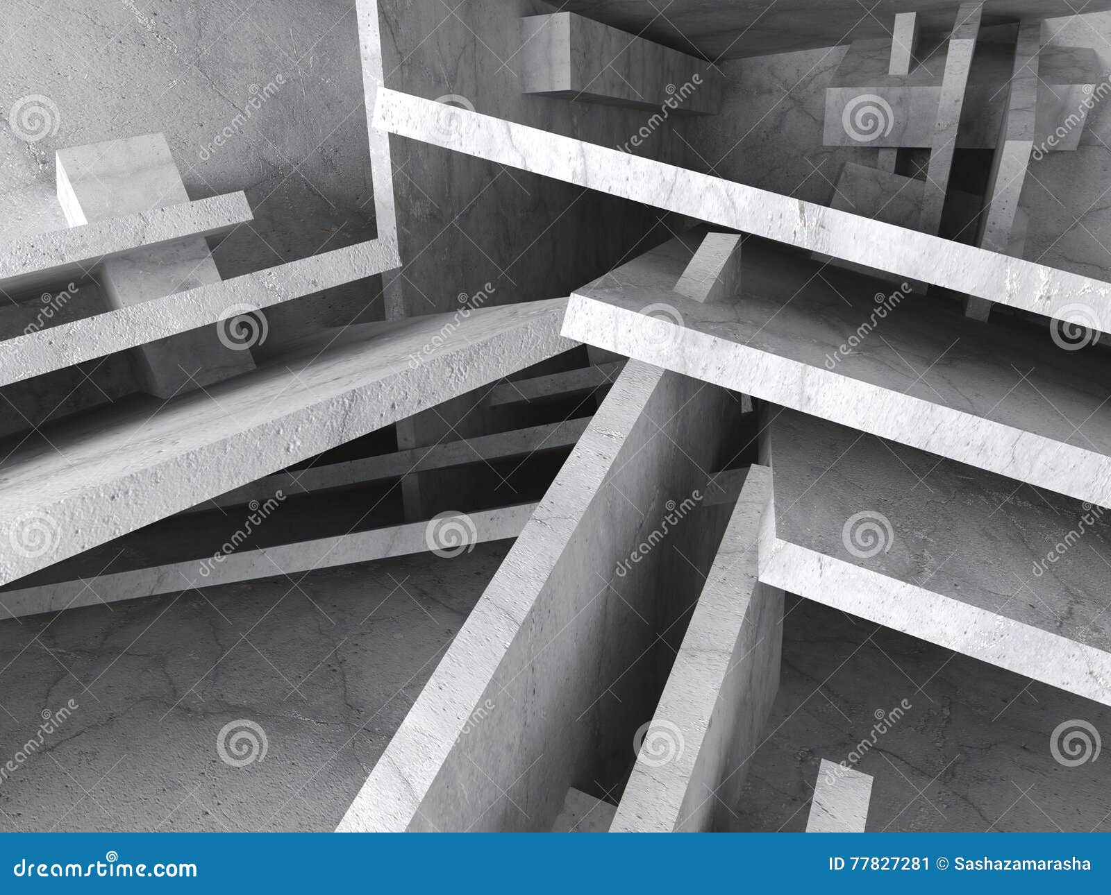 Geometric Chaotic Architecture Concrete Blocks Background Stock ...