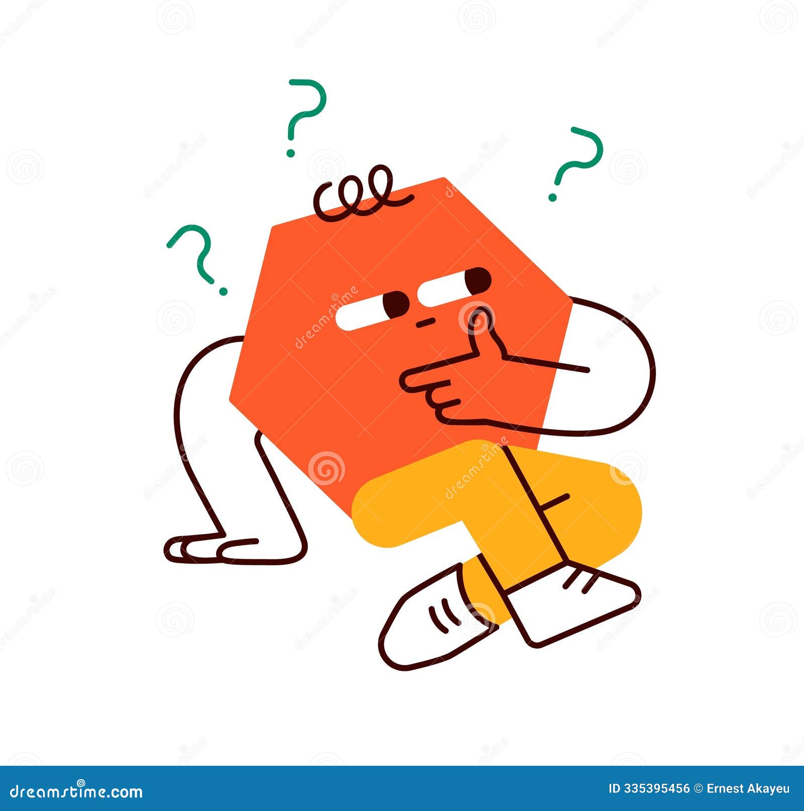 Questioning Funny Emotion Emoji Face. Simple Emoticons Pictograms ...
