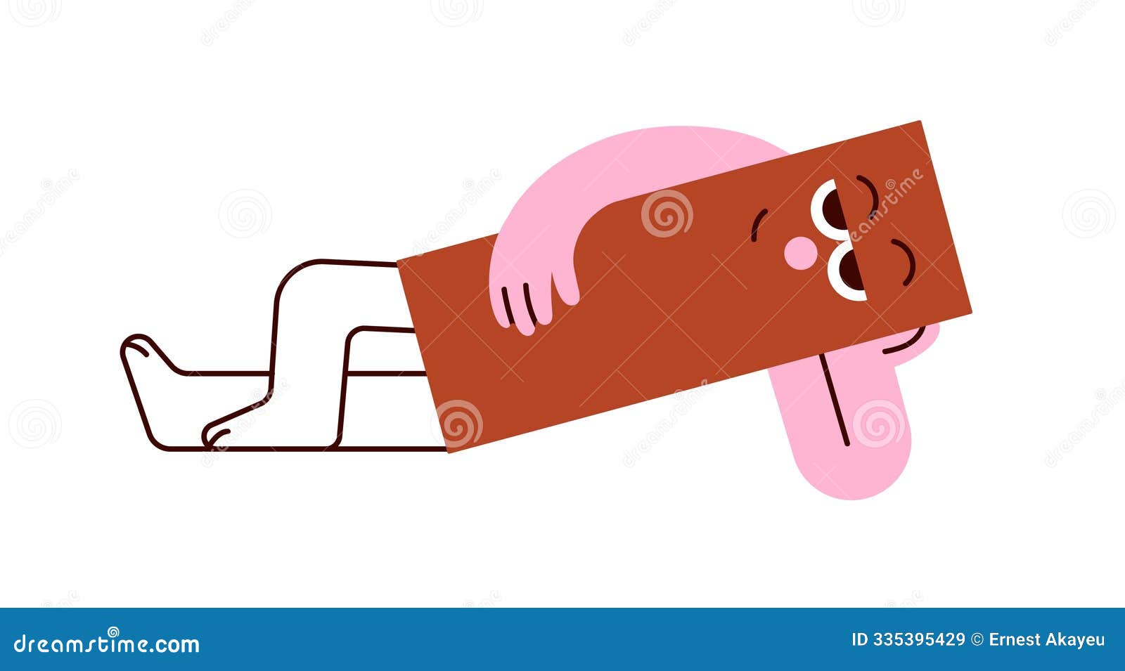 Geometric Character, Funny Rectangle Figure Lying, Chilling And ...
