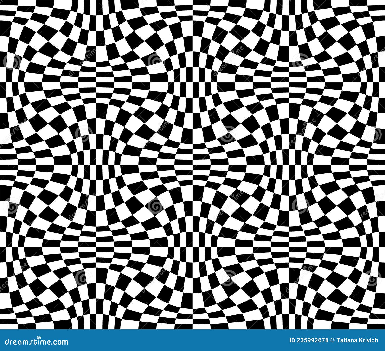 Geometric Checkered Pattern. Black White Shape Distortion Illusion ...