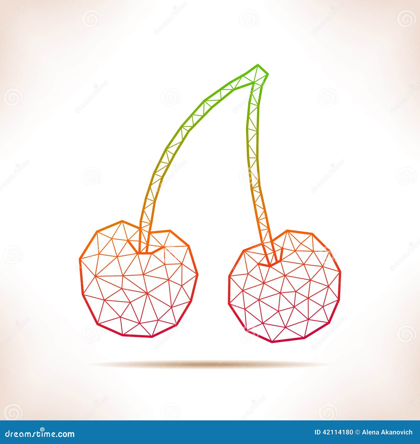 Geometric cherries stock vector. Illustration of appetite - 42114180