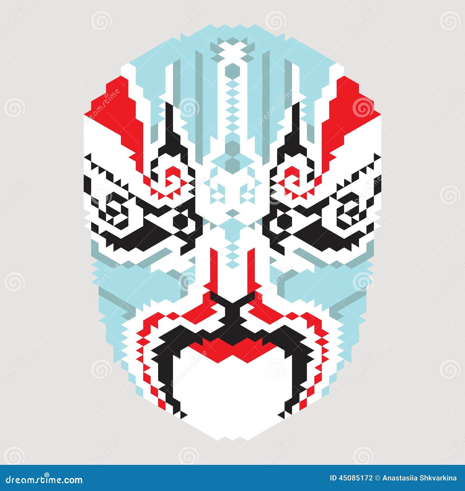 Geometric chinese mask stock vector. Illustration of model - 45085172