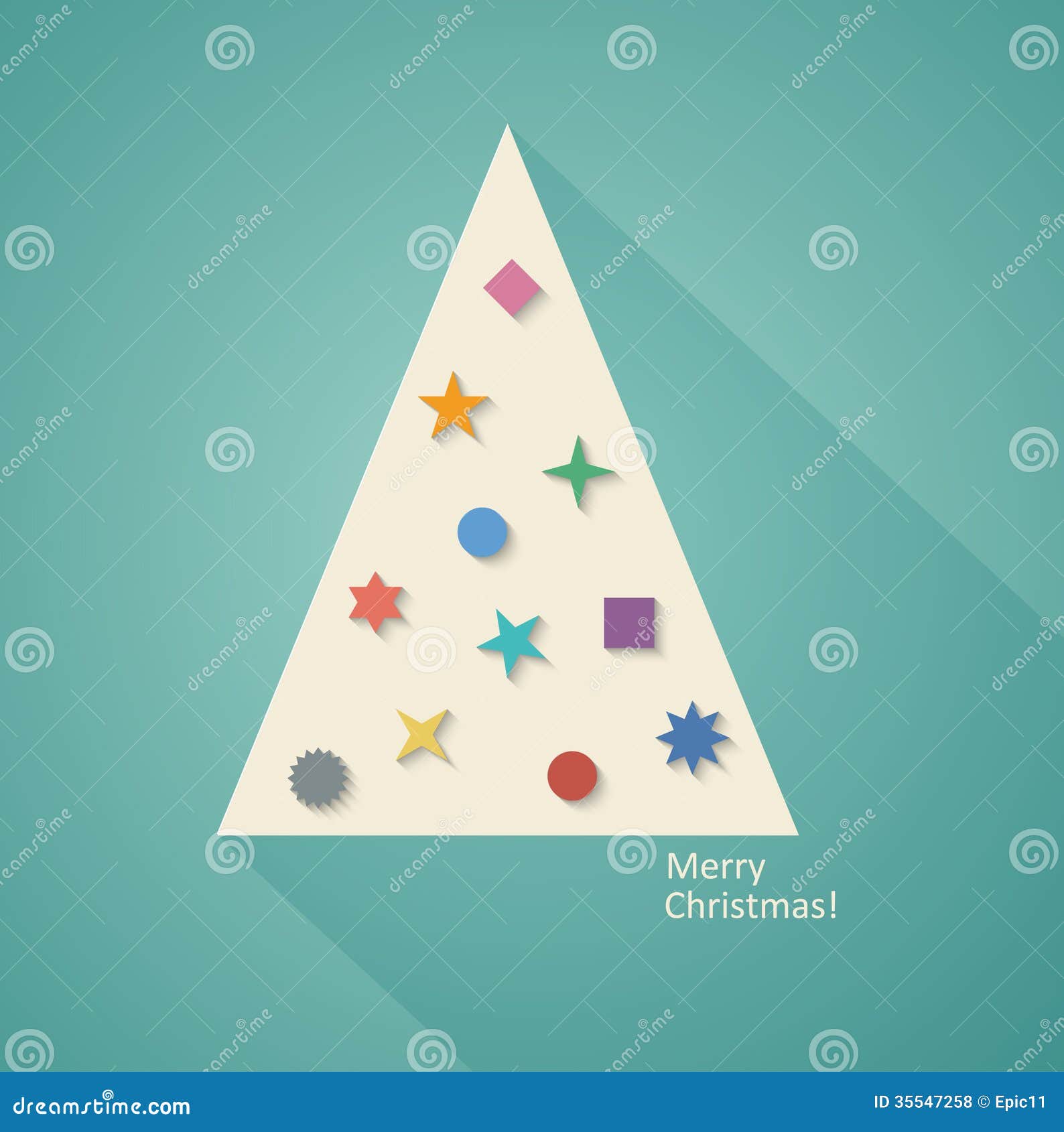 Geometric Christmas Tree stock vector. Illustration of color - 35547258