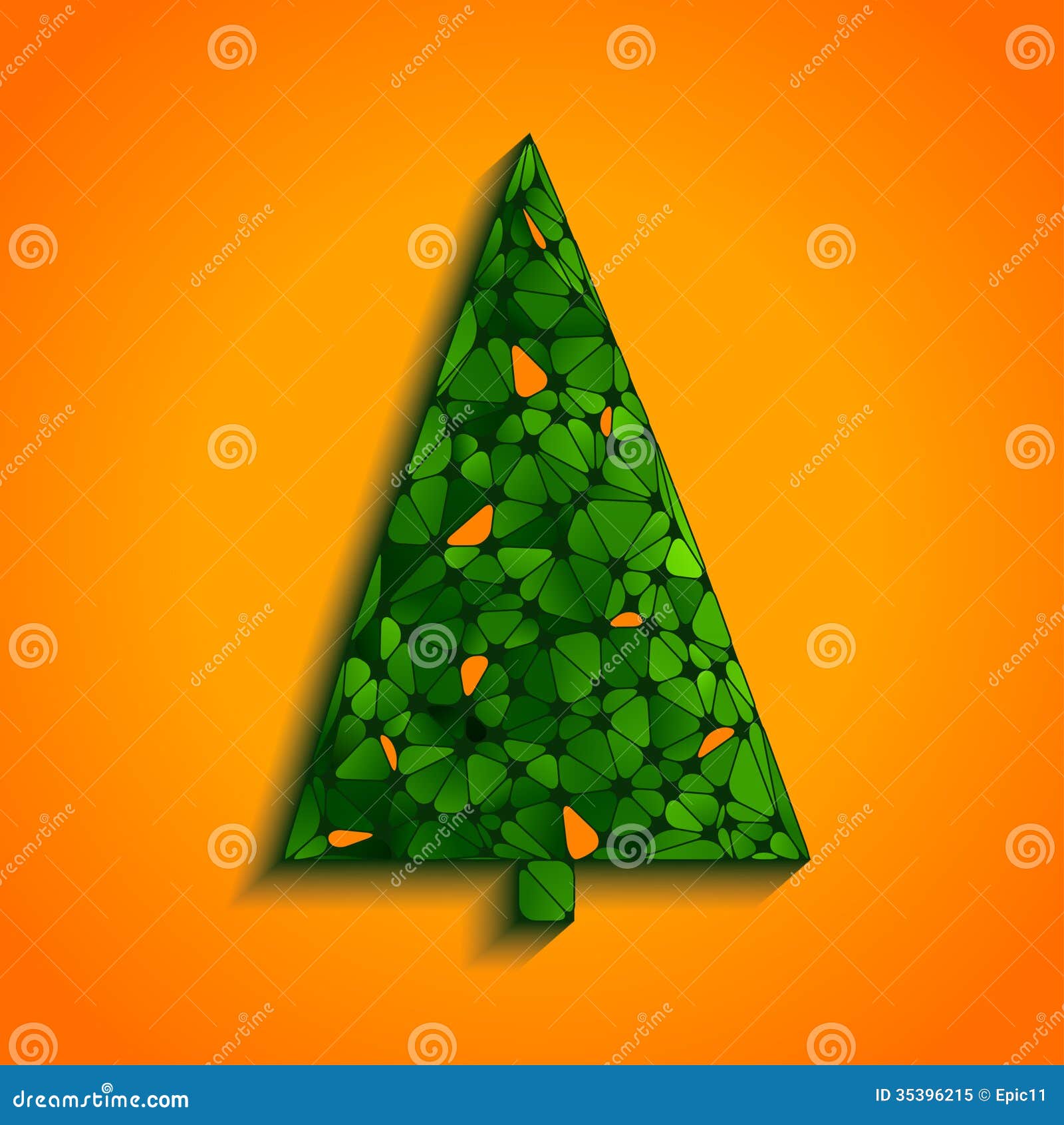 Geometric Christmas Tree stock vector. Illustration of happy - 35396215