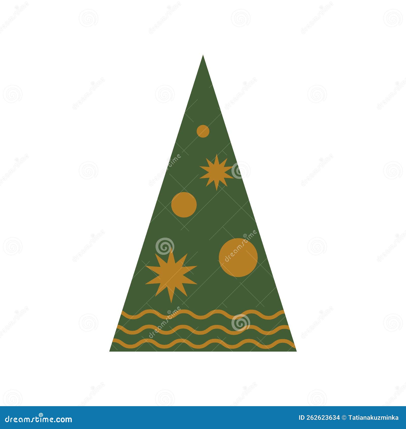 Geometric Christmas Tree Symbol Isolated Element. Trendy Geometric Flat ...
