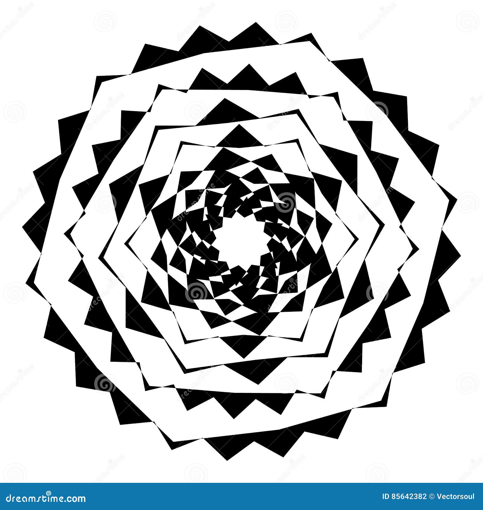 Geometric Circle with Distorted Shapes Rotating. Abstract Circle Stock ...