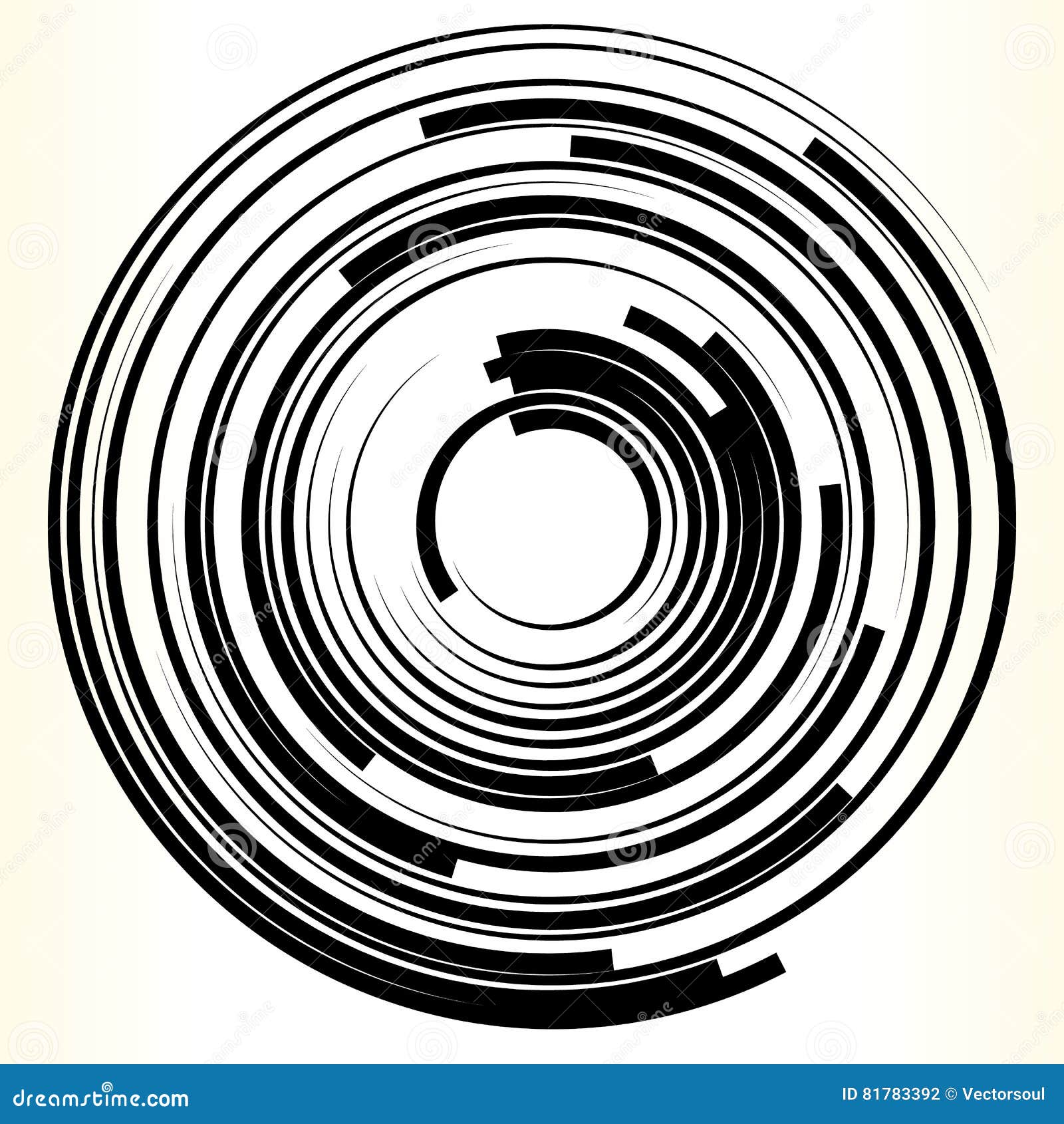 Geometric Circle Element. Abstract Monochrome Circle Shape Stock Vector ...