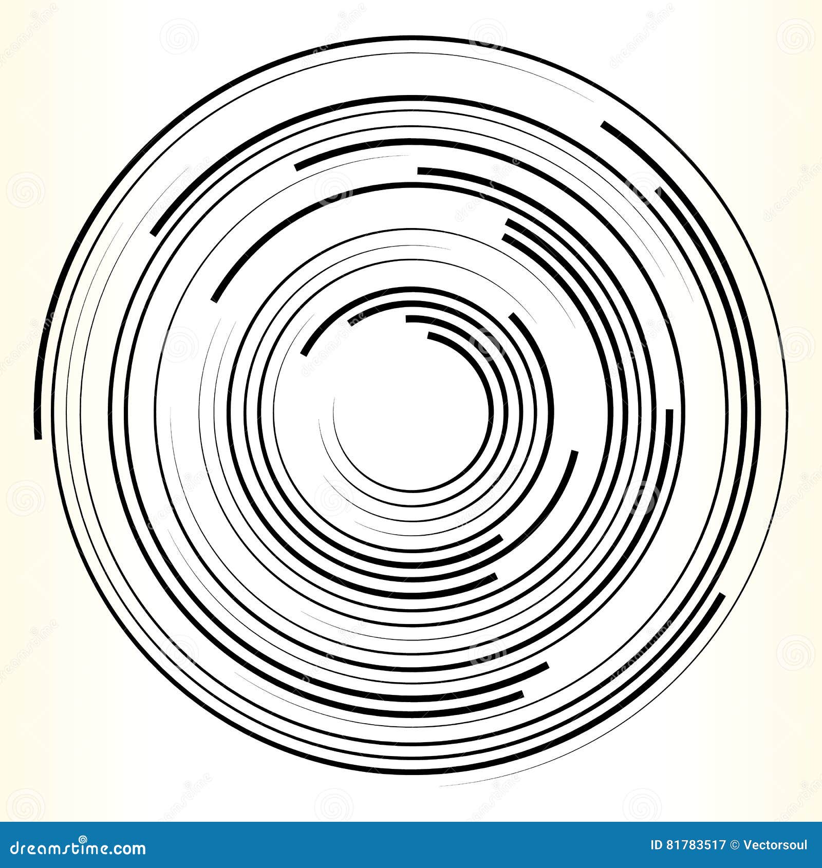 Geometric Circle Element. Abstract Monochrome Circle Shape Stock Vector ...