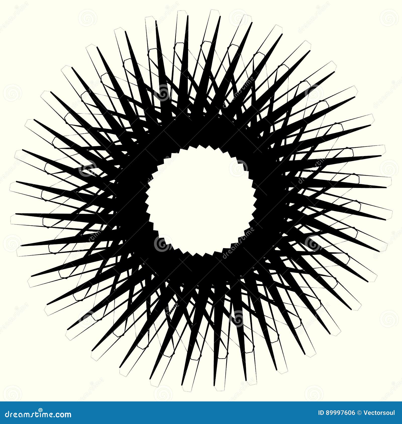 Geometric Circle Element, Circle Motif Random Edgy, Angular Line Stock ...