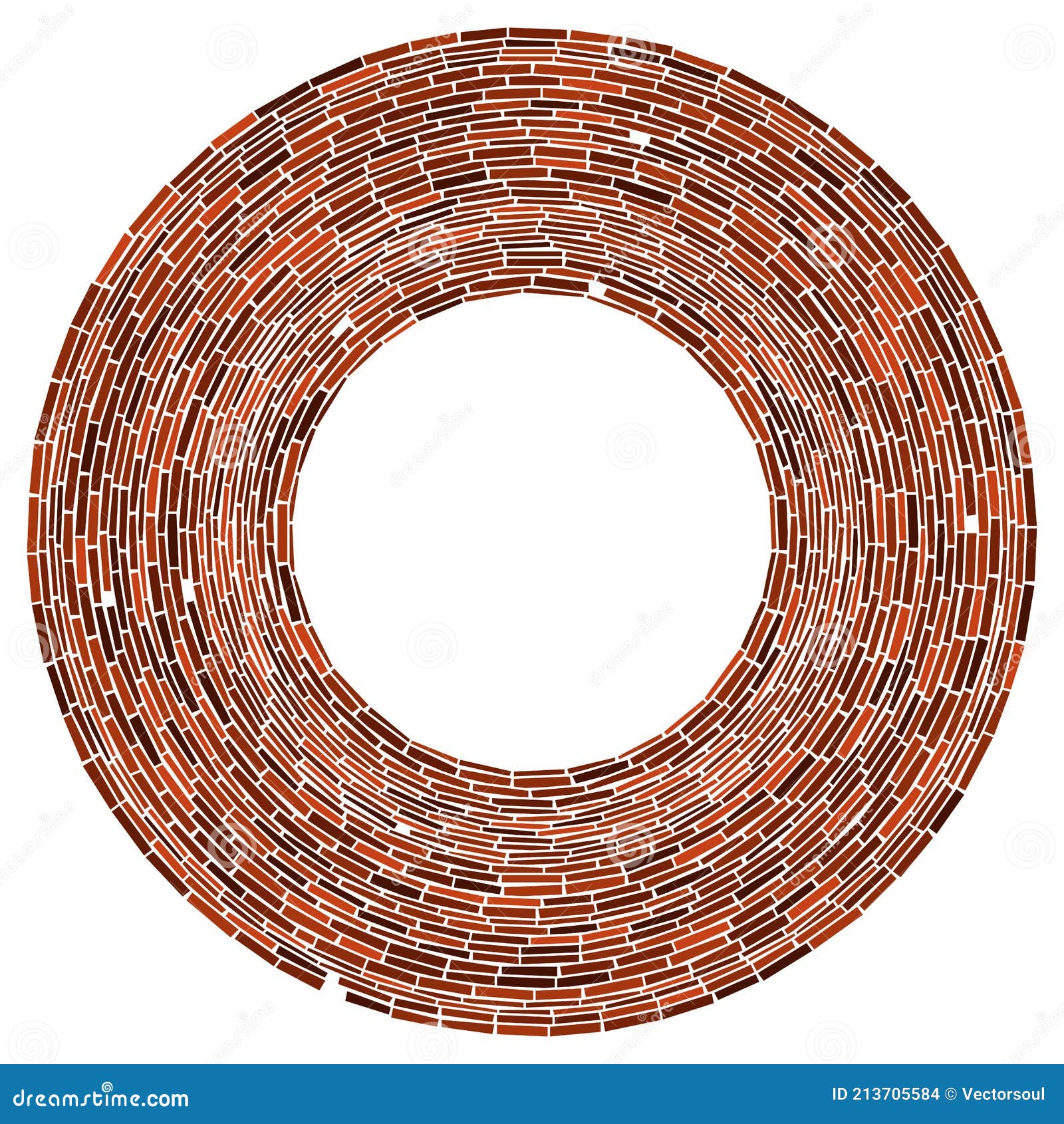 Geometric Circle Element. Circular Red Stonework, Masonry Stone, Rock ...