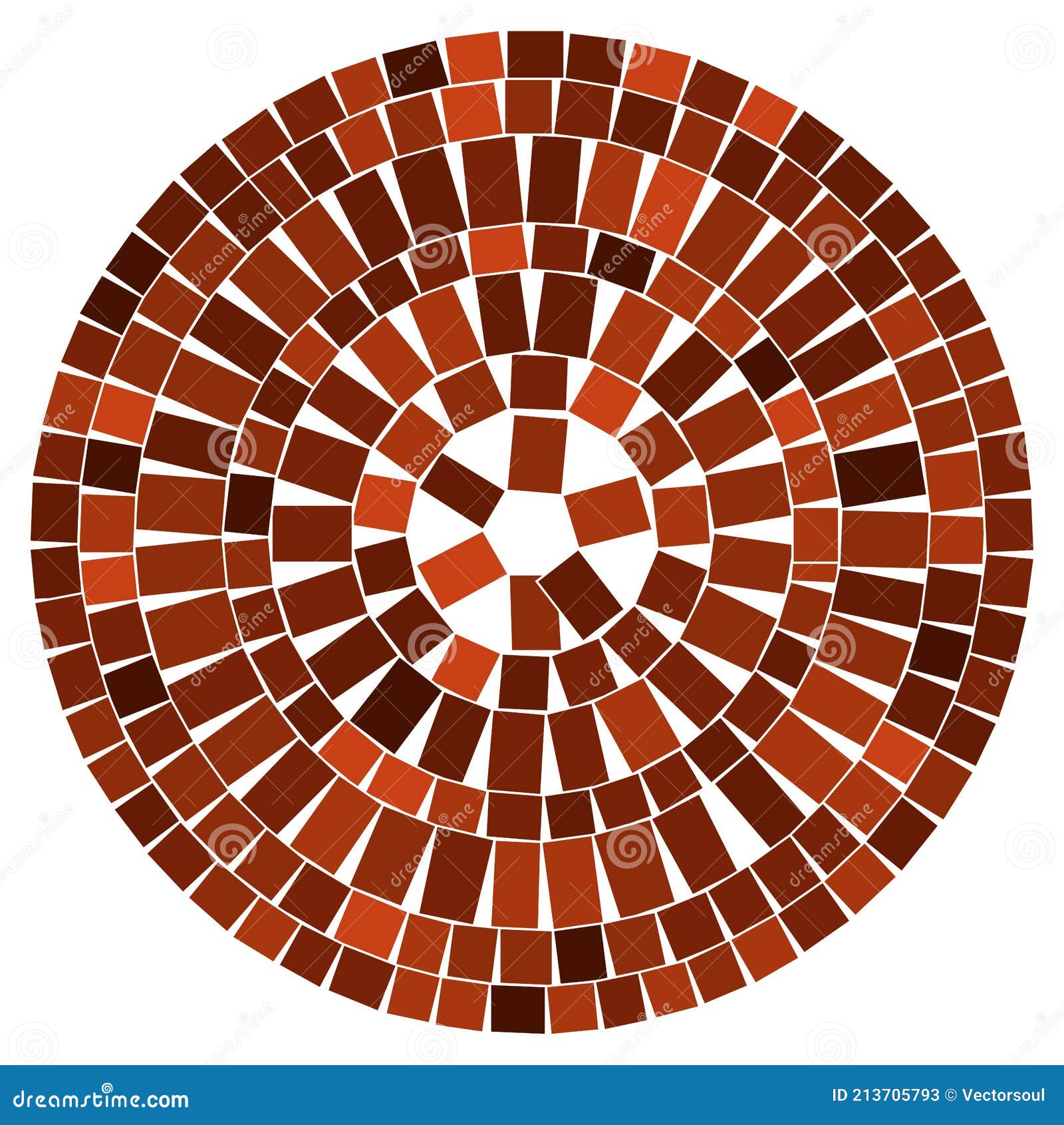 Geometric Circle Element. Circular Red Stonework, Masonry Stone, Rock ...