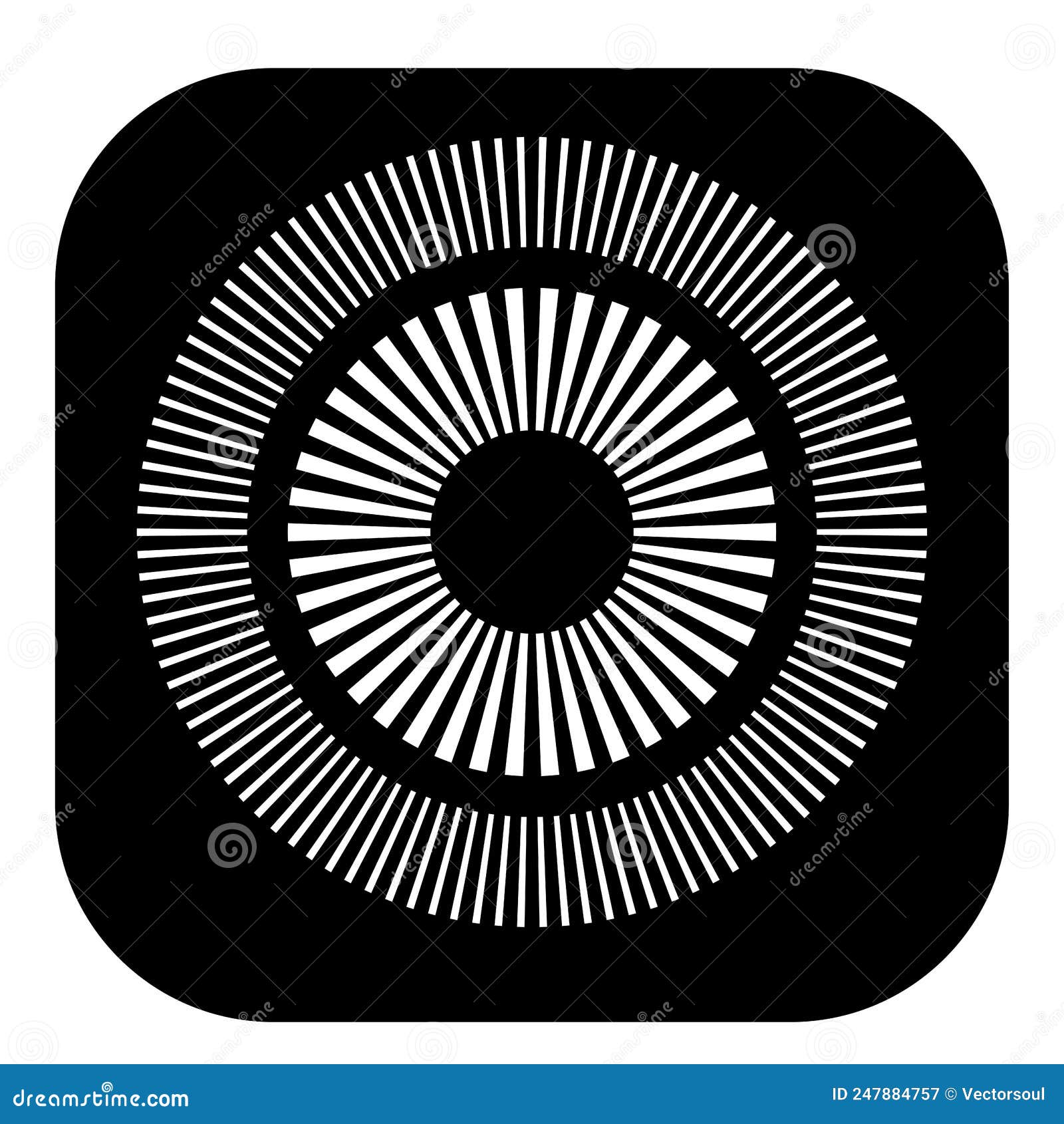 Geometric Circle Element with Dashed Lines. Geometric Radial, Radiating ...